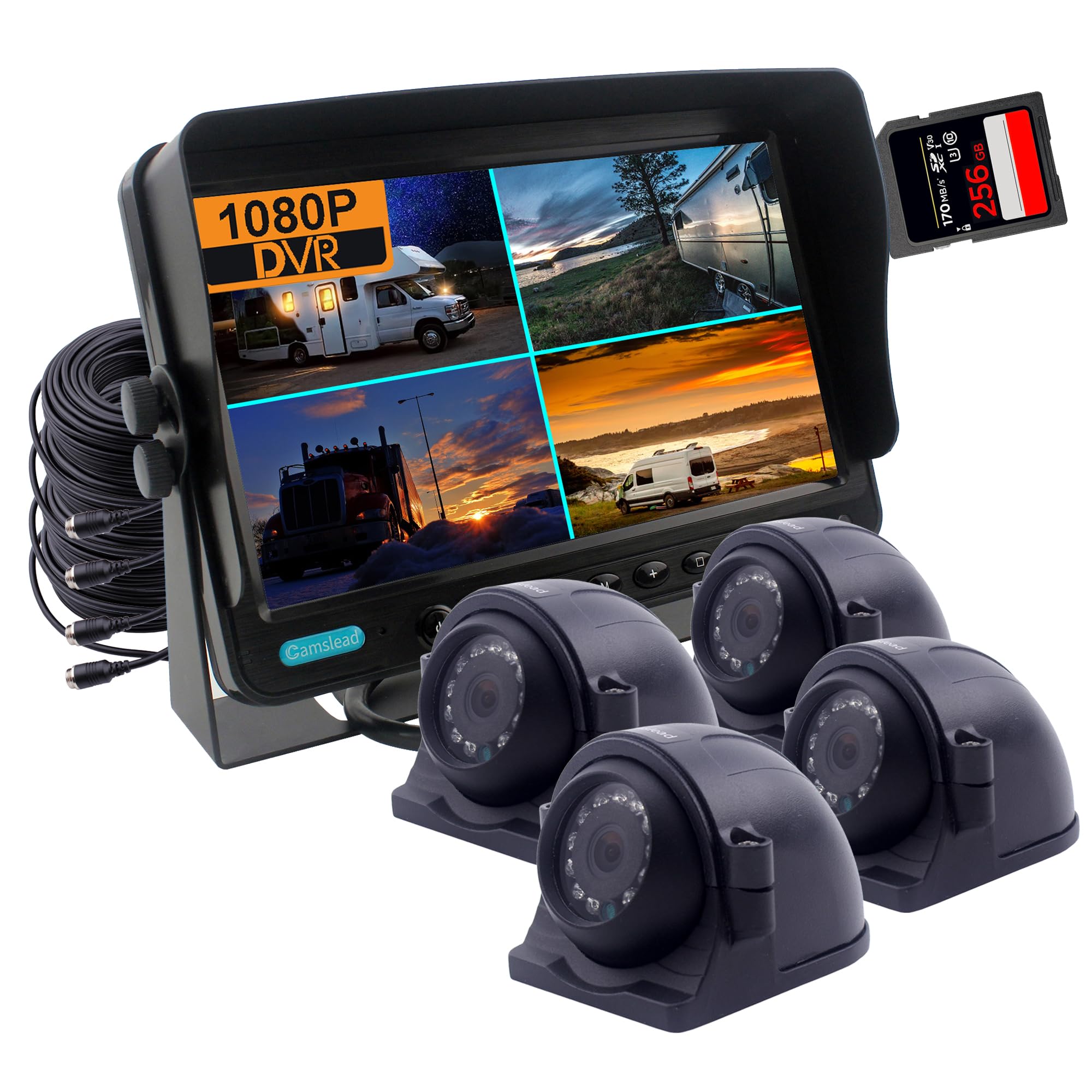 Amazon.com: CAMSLEAD 9" Car Monitor 1080P Rear View Camera System with ...