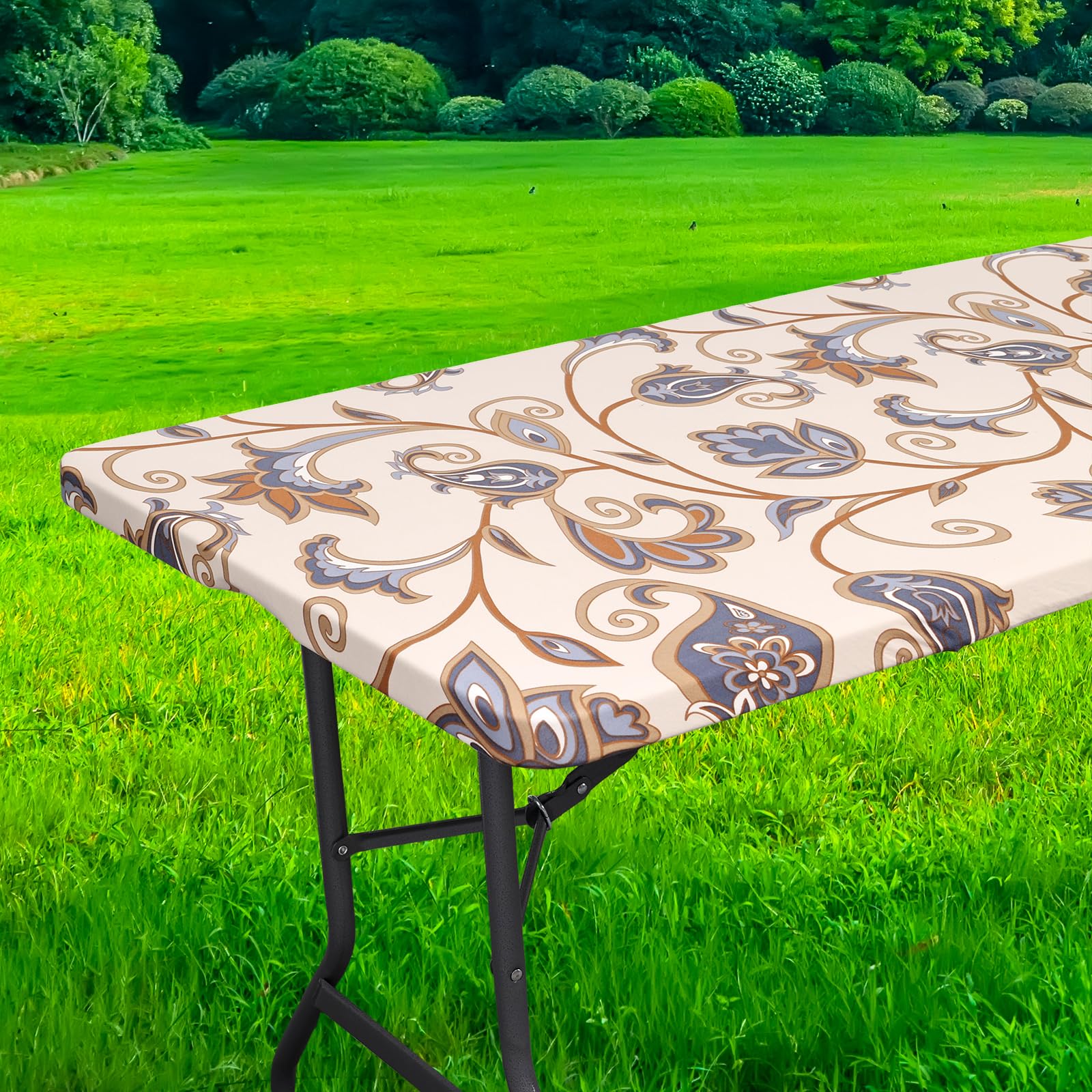 Amazon.com: FUANGUI Kitchen Spandex Rectangle Tablecloth,5FT ...