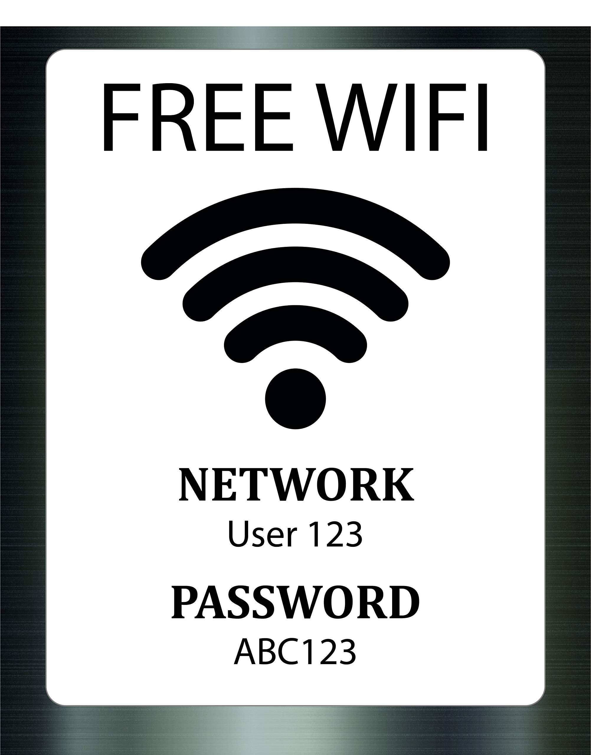 Maggie-mais Wifi login Sign/Plaque Brushed Aluminium A5 Size UK MADE ...