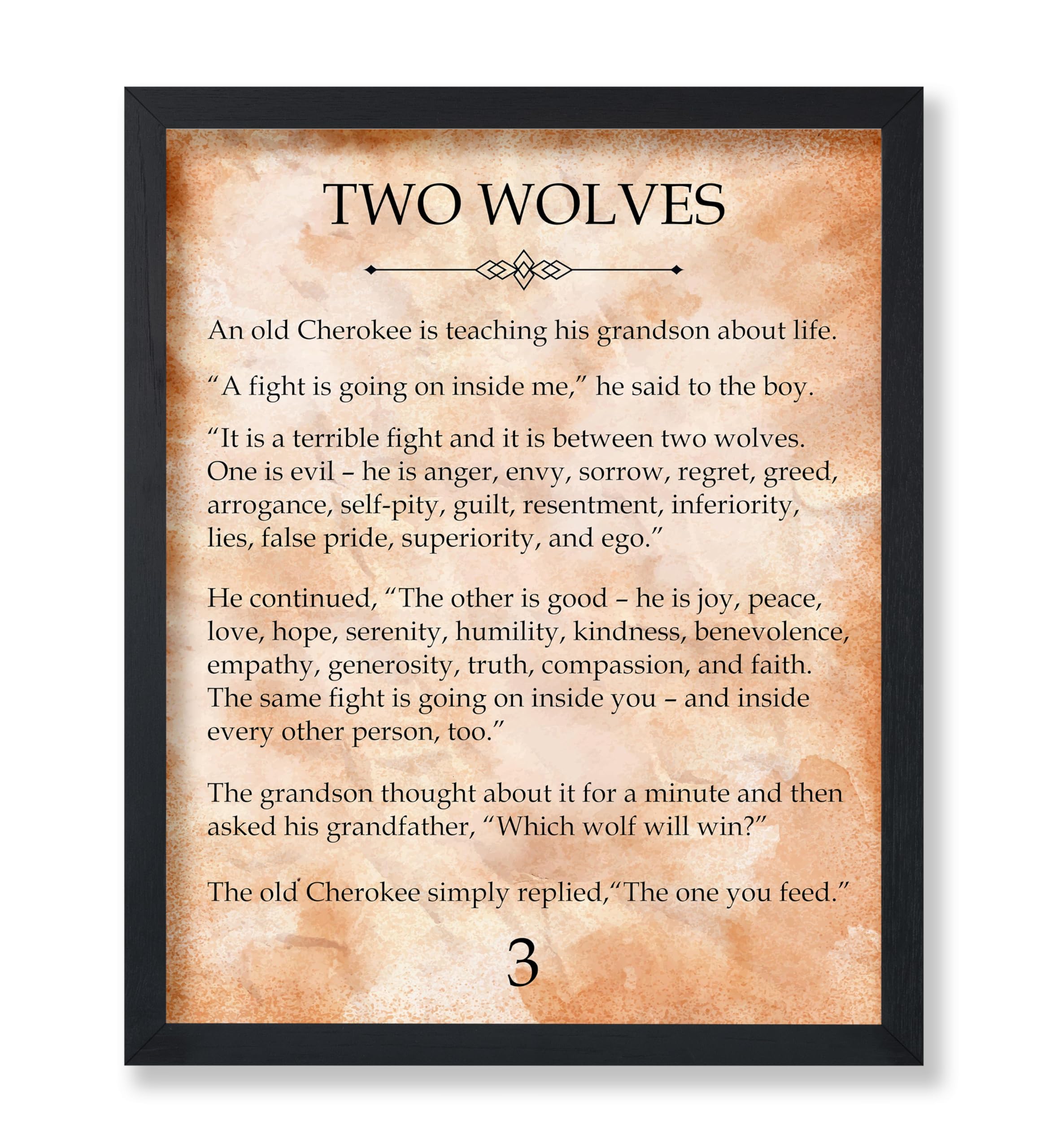 Amazon.com: Poster Master Two Wolves Poster - Cherokee Story Print ...