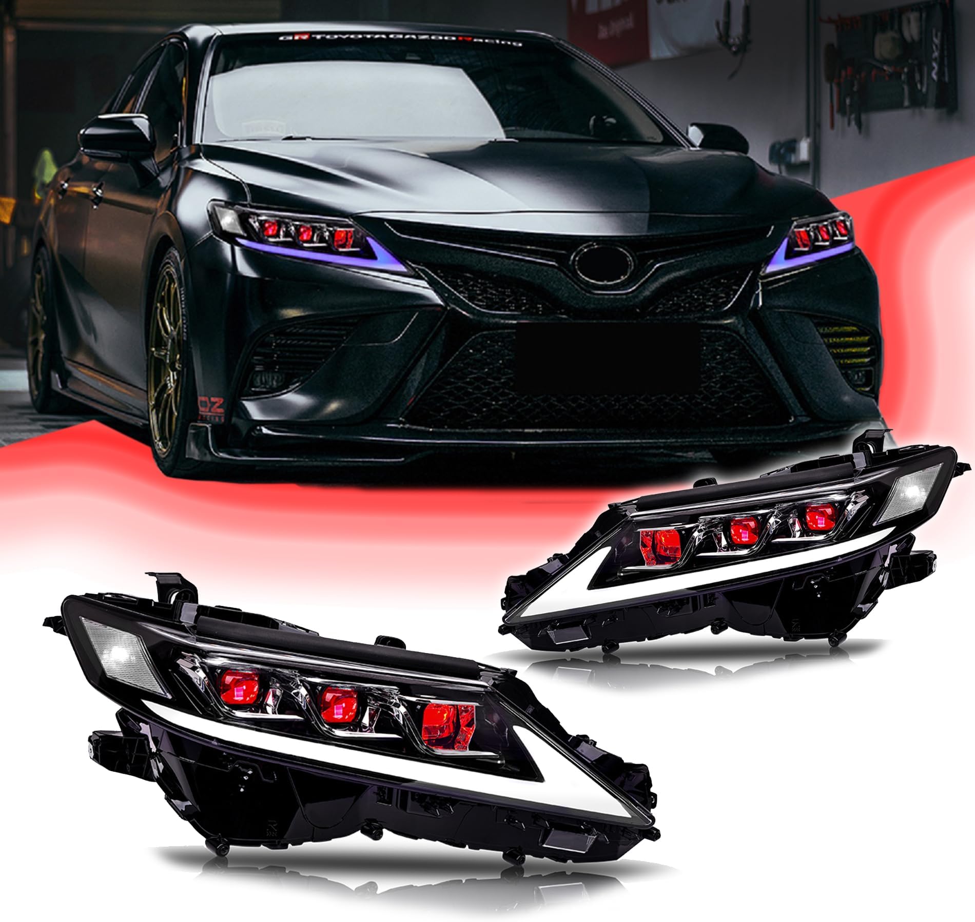 Amazon.com: TT-ABC Mods Triple Beam Headlights for Toyota Camry 8th Gen ...