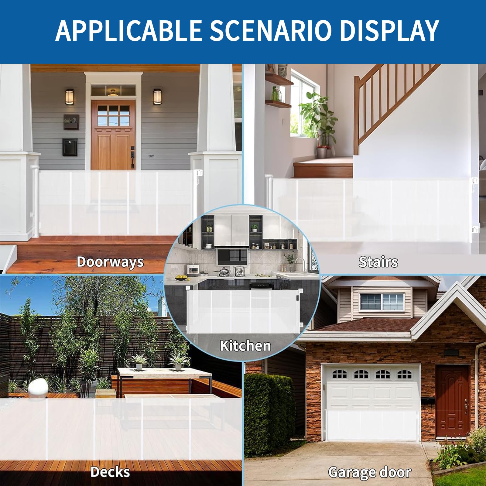 Snapklik.com : Huafly 158Inch Retractable Baby Gates Extra Wide, No ...
