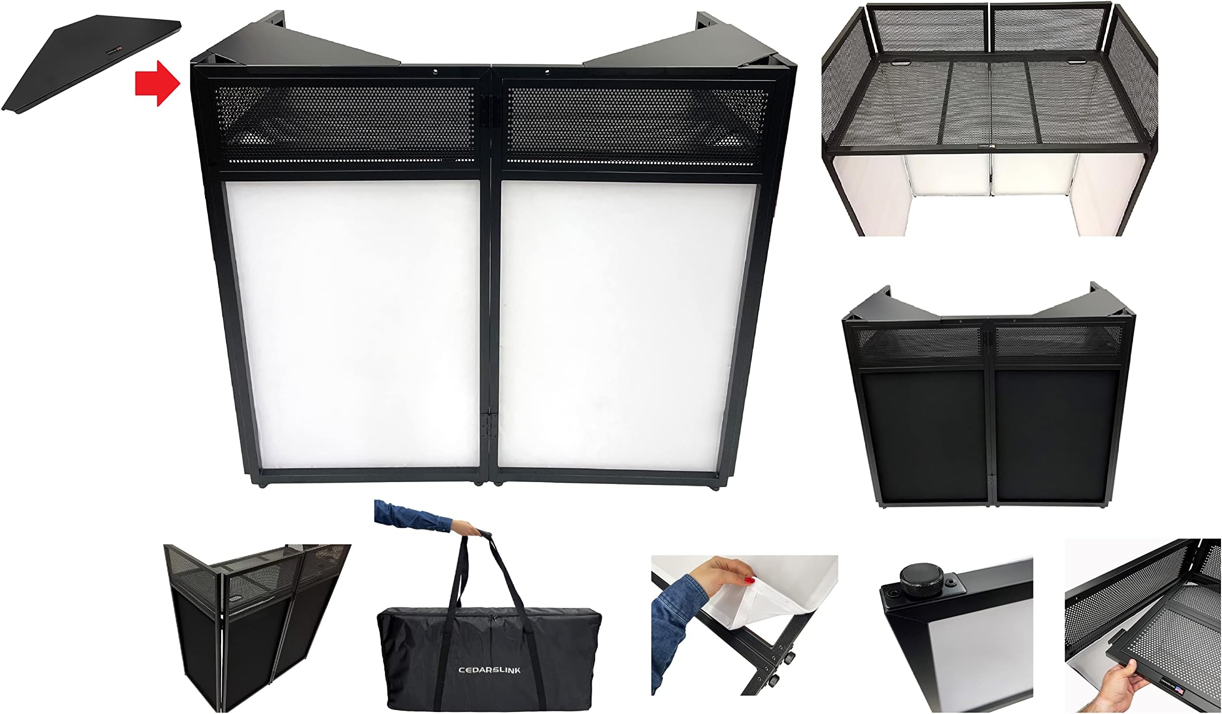 Amazon.com: Harmony Audio Aluminum Portable DJ Facade Booth Scrim & 54 ...