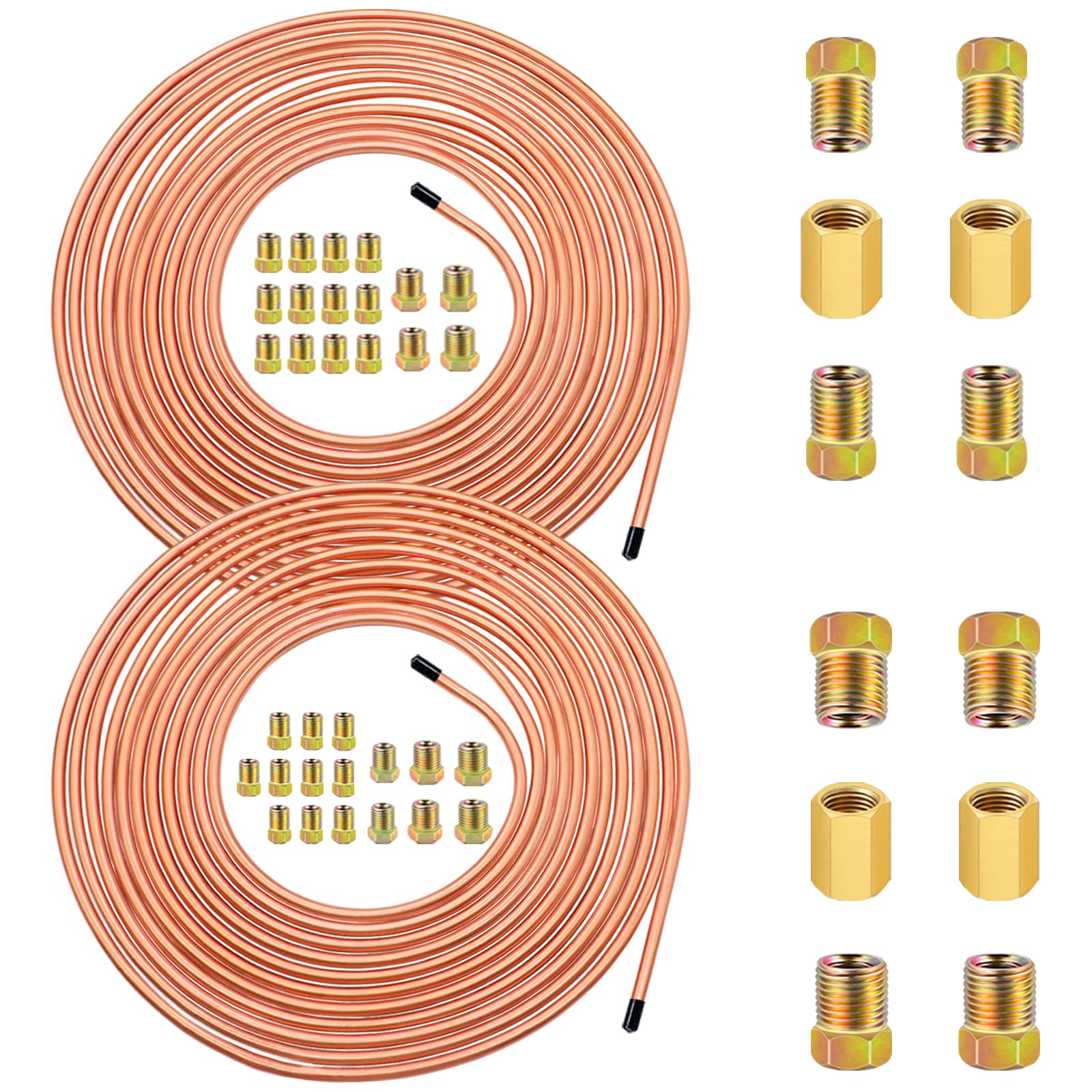 Amazon.com: smseace 2Sets 25Ft. 3/16 Inch+1/4 Inch Brake Line Tubing ...