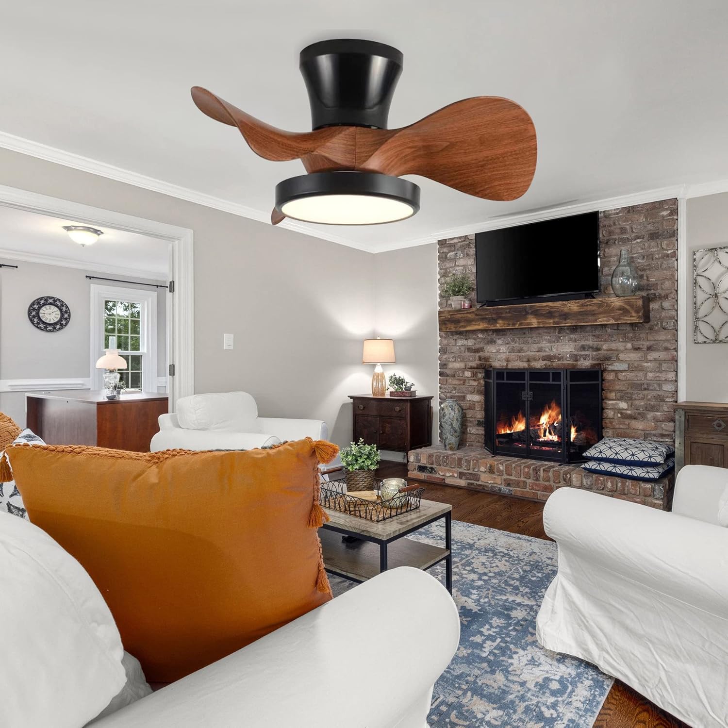 ycwdcz Kids Ceiling Fans with Lamps and Remote Control Silent DC Motor ...