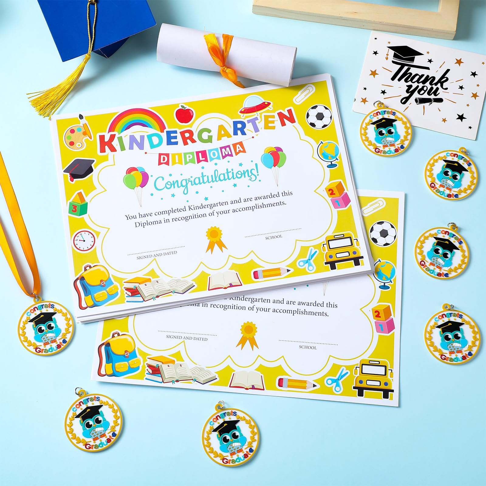 Snapklik.com : Jutom 48 Pcs Kindergarten Graduation Medal And Diploma ...