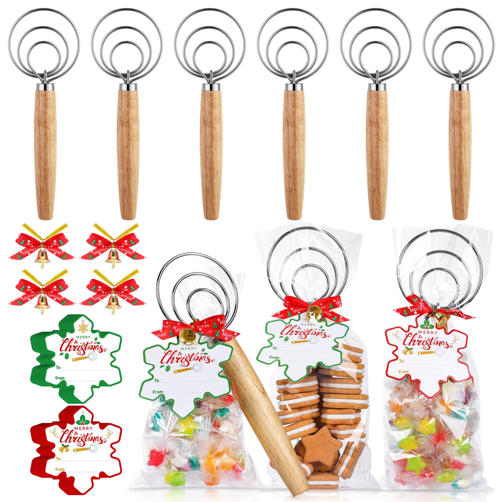 Amazon.com: Reallnaive 24 Set Christmas Whisks Gifts Stainless Steel ...