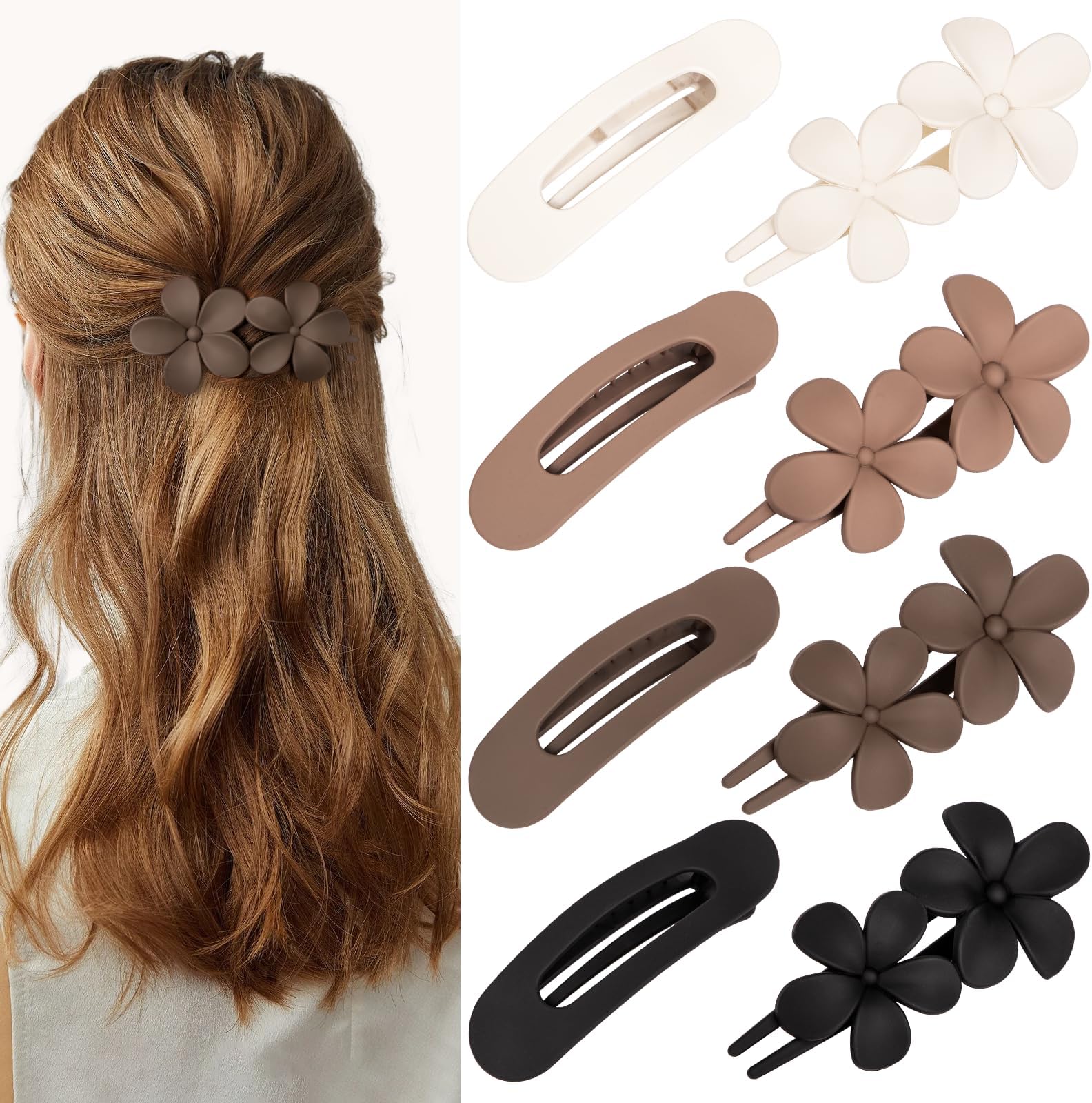 Amazon.com : Cptots 8 Pcs Large Lay Flat Claw Clips for Women French ...