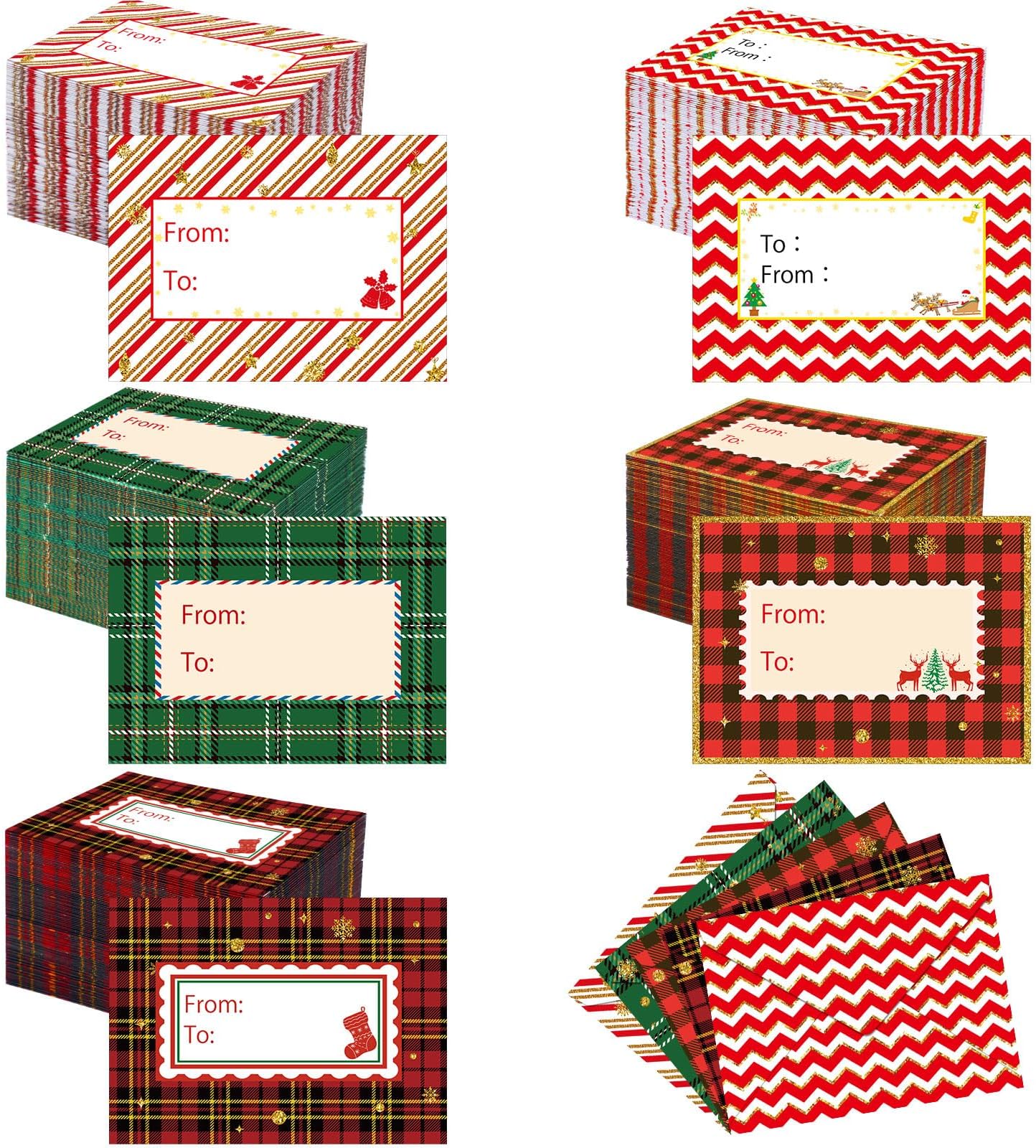 Amazon.com : Tenceur 500 Pcs Mini Christmas Gift Card Envelopes Bulk ...