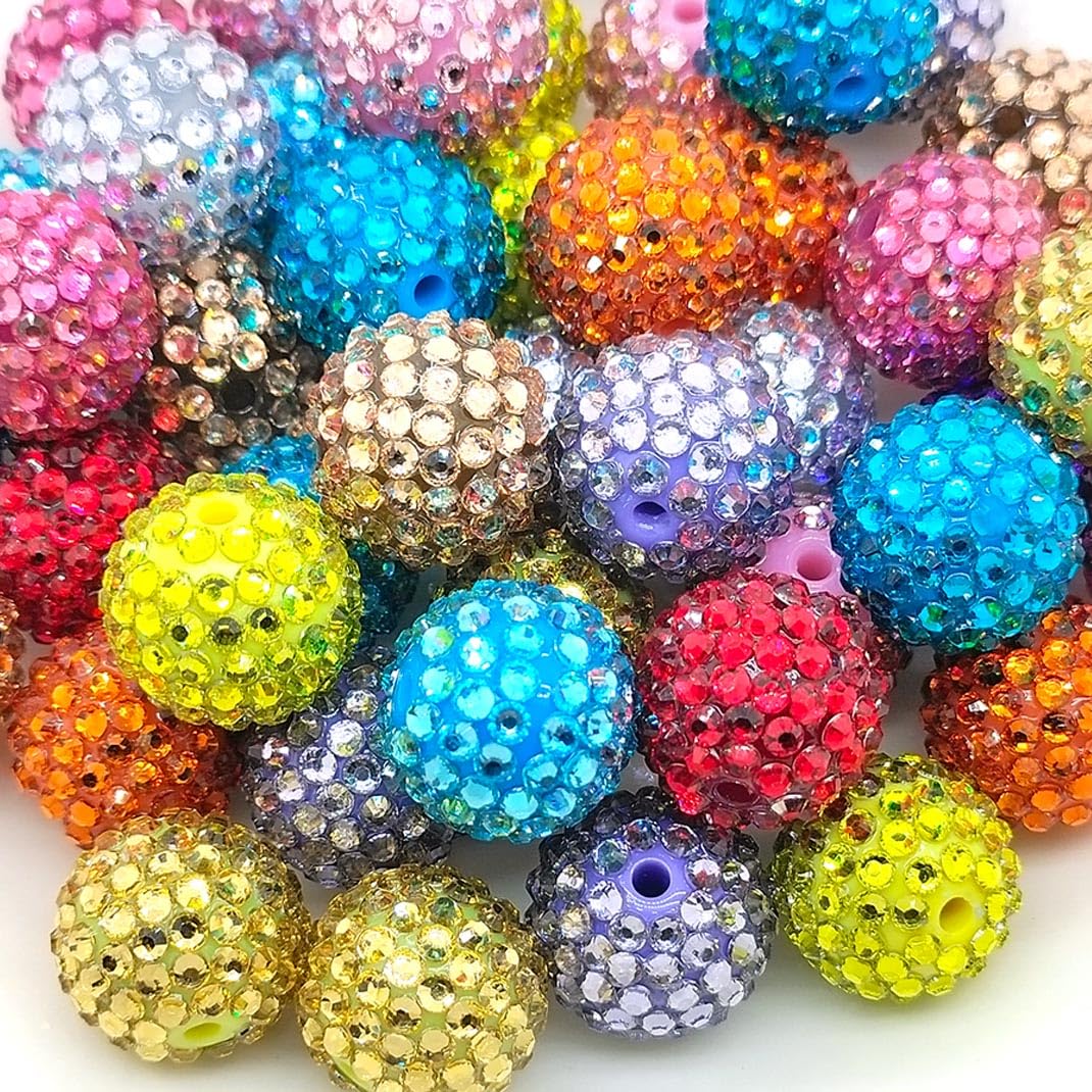 Amazon.com: Colorful Rhinestone Beads Round Spacer Beads for Jewelry ...