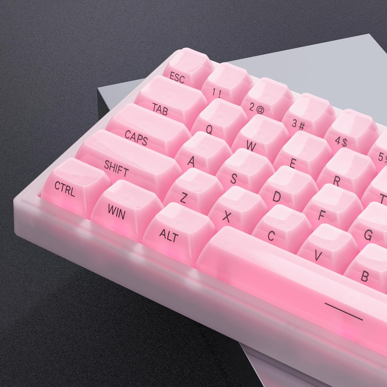 Amazon.com: Womier Keycaps Jelly Pink - Ceramic Keycaps Style, Clear ...