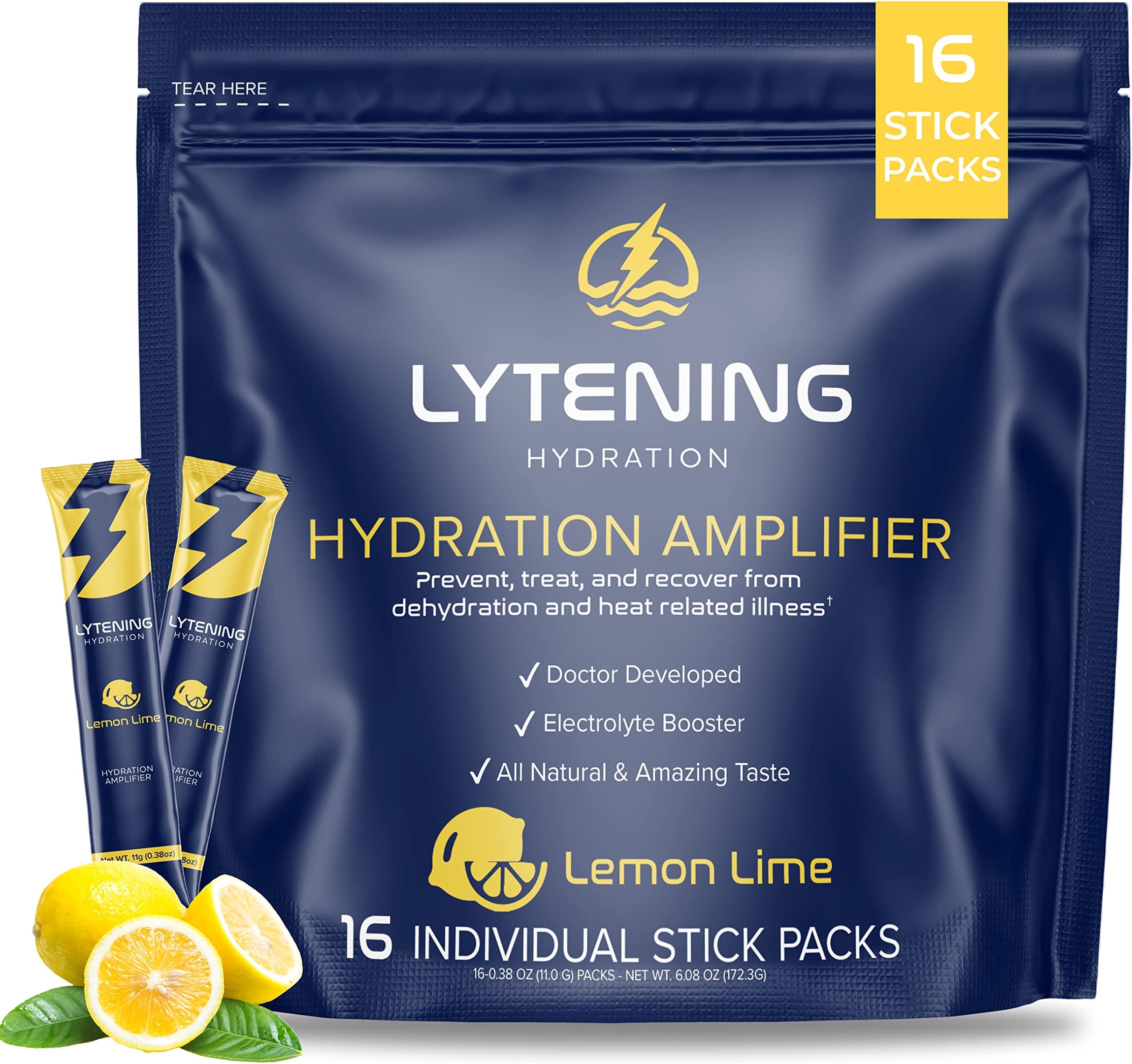 Amazon.com: Lytening Hydration - Lemon Lime - Hydration Powder ...
