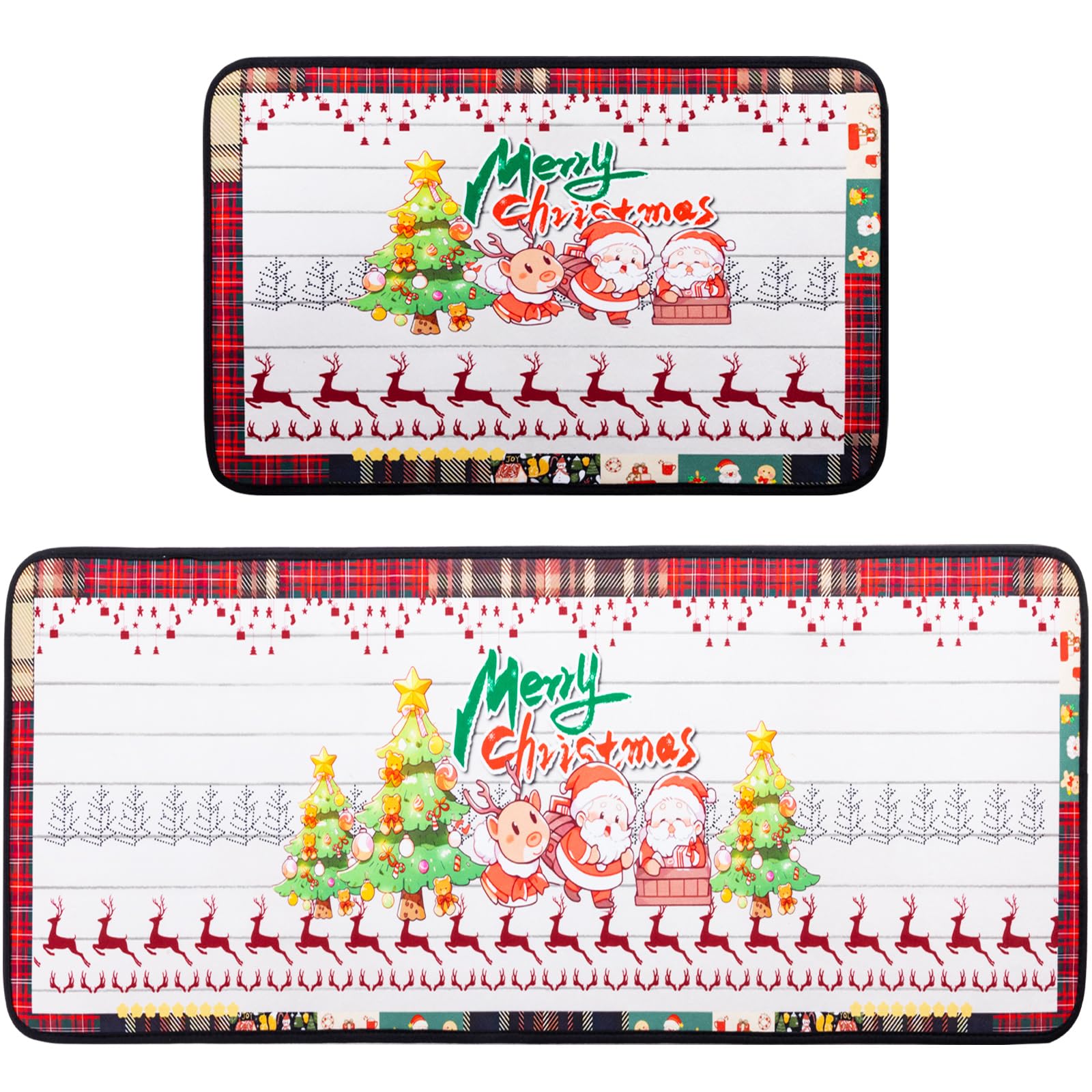 Amazon.com: ROSOS Christmas Kitchen Rugs, Sets of 2 Kitchen Mats for ...