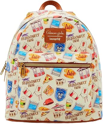 Amazon.com: Loungefly Gilmore Girls Icons Mini Backpack BROWN NONE ...