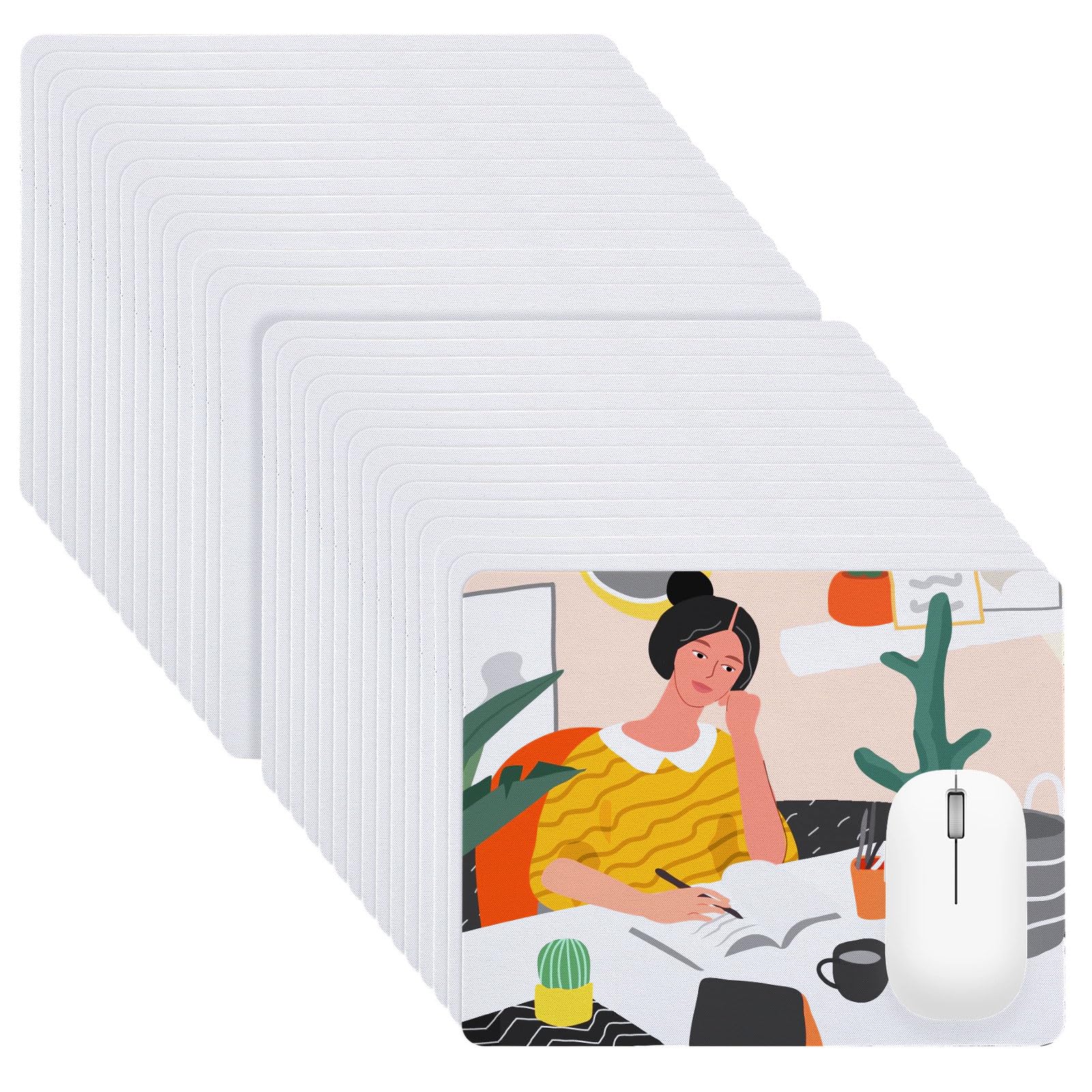 Amazon.com: ABuff 30 PCS Sublimation Mouse Pad Blanks White Rectangular Sublimation Mouse Pads ...