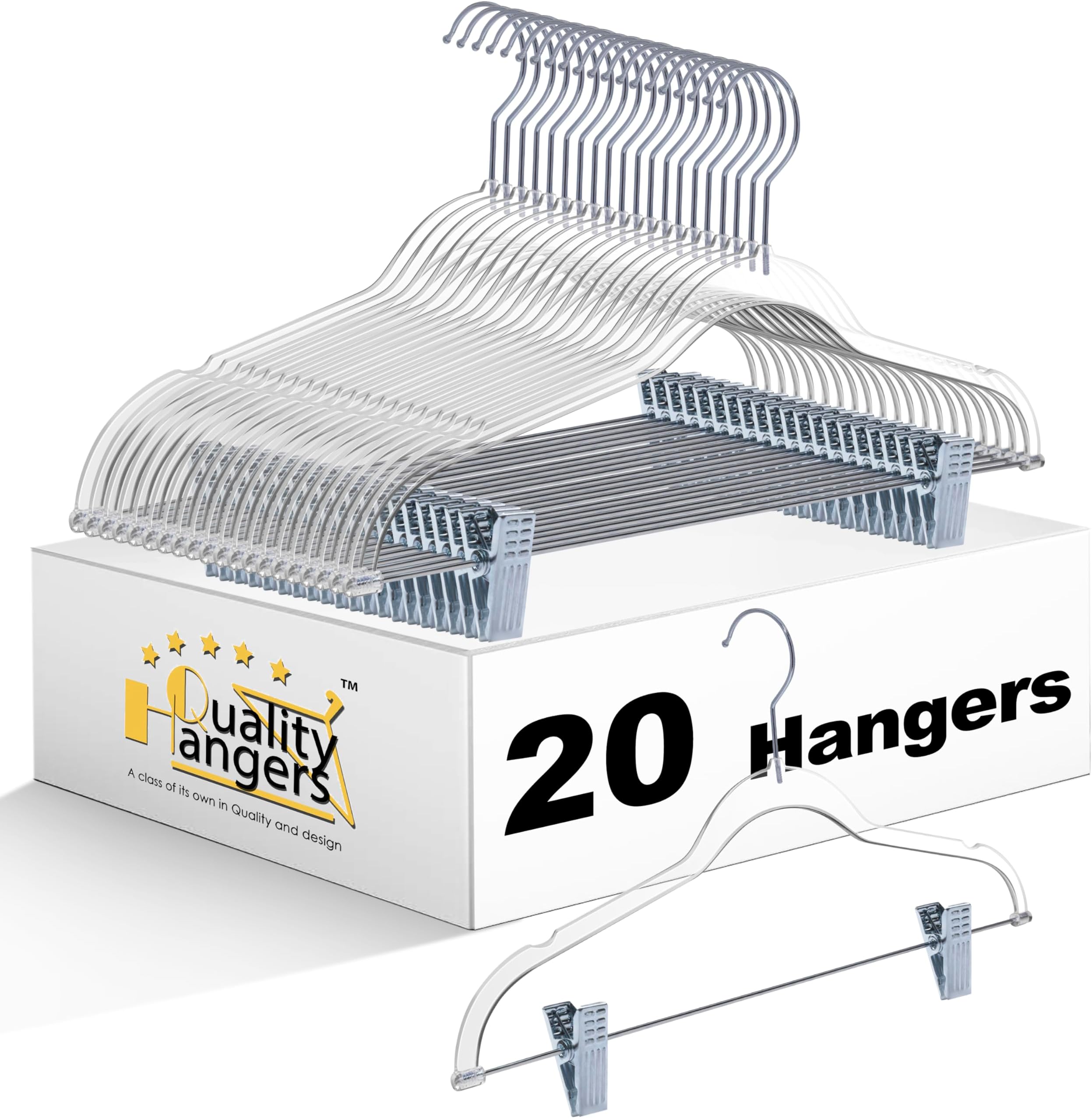 Amazon.com: Clear Plastic Kids Combo Hanger w/ Adjustable Cushion Clips ...