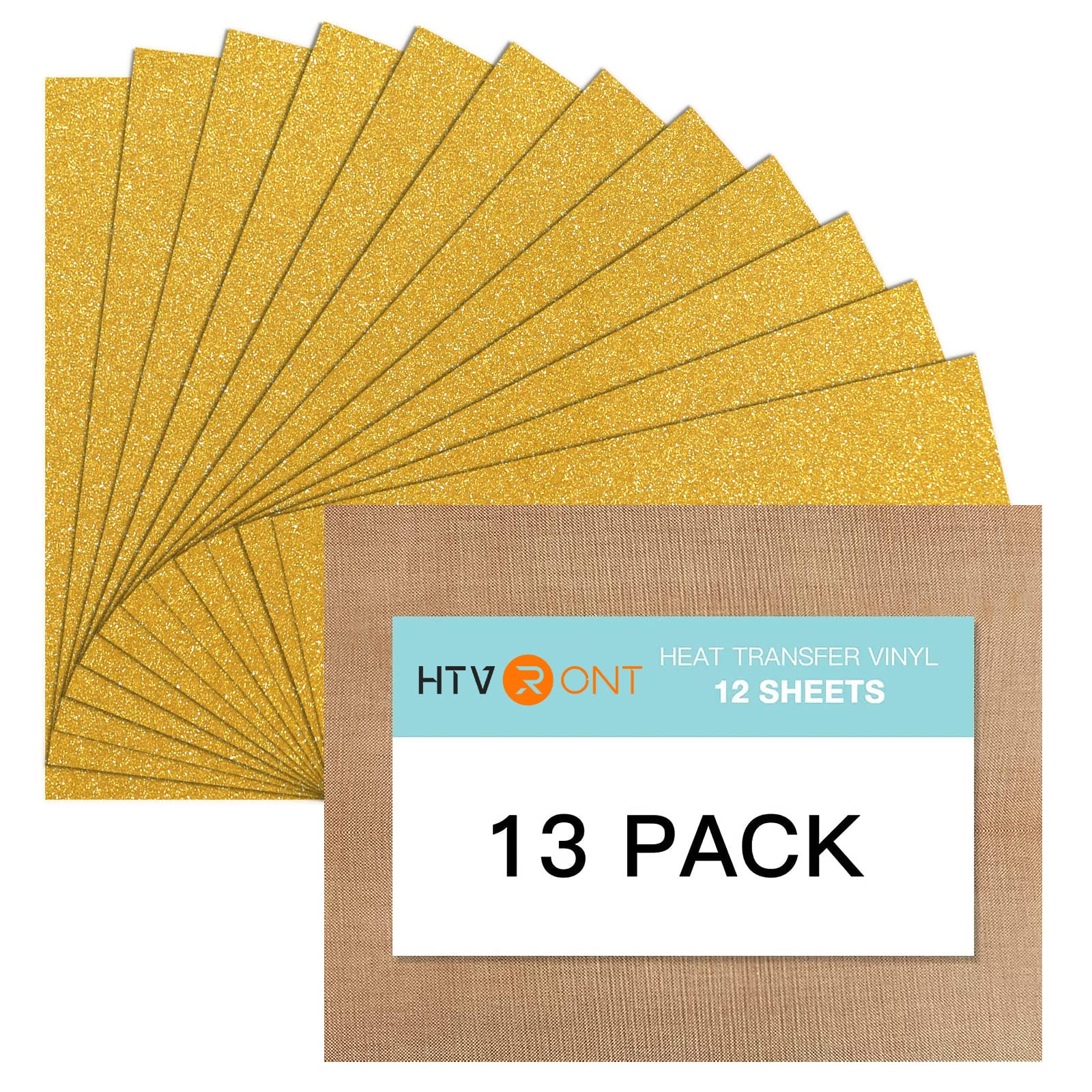 Snapklik.com : HTVRONT Gold Glitter HTV Heat Transfer Vinyl Bundle: 13 ...