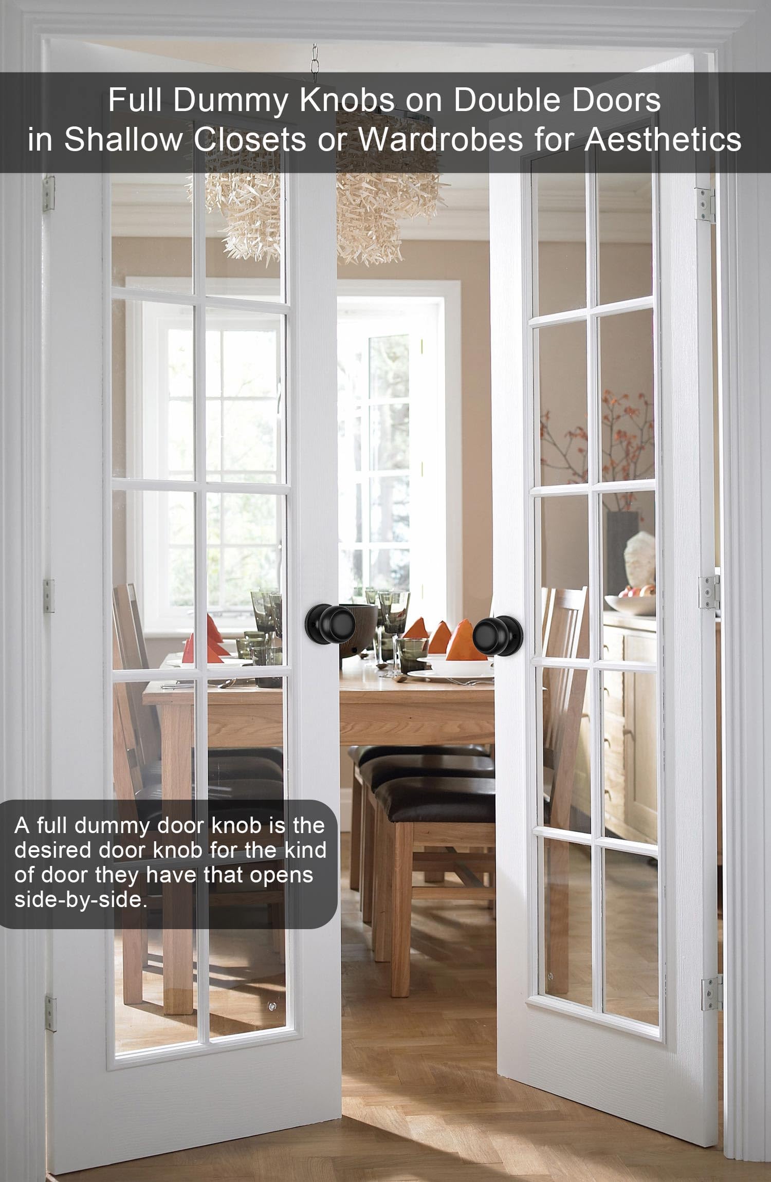 Snapklik.com : Goldenwarm 6 Pieces Matte Black Dummy Door Knobs ...