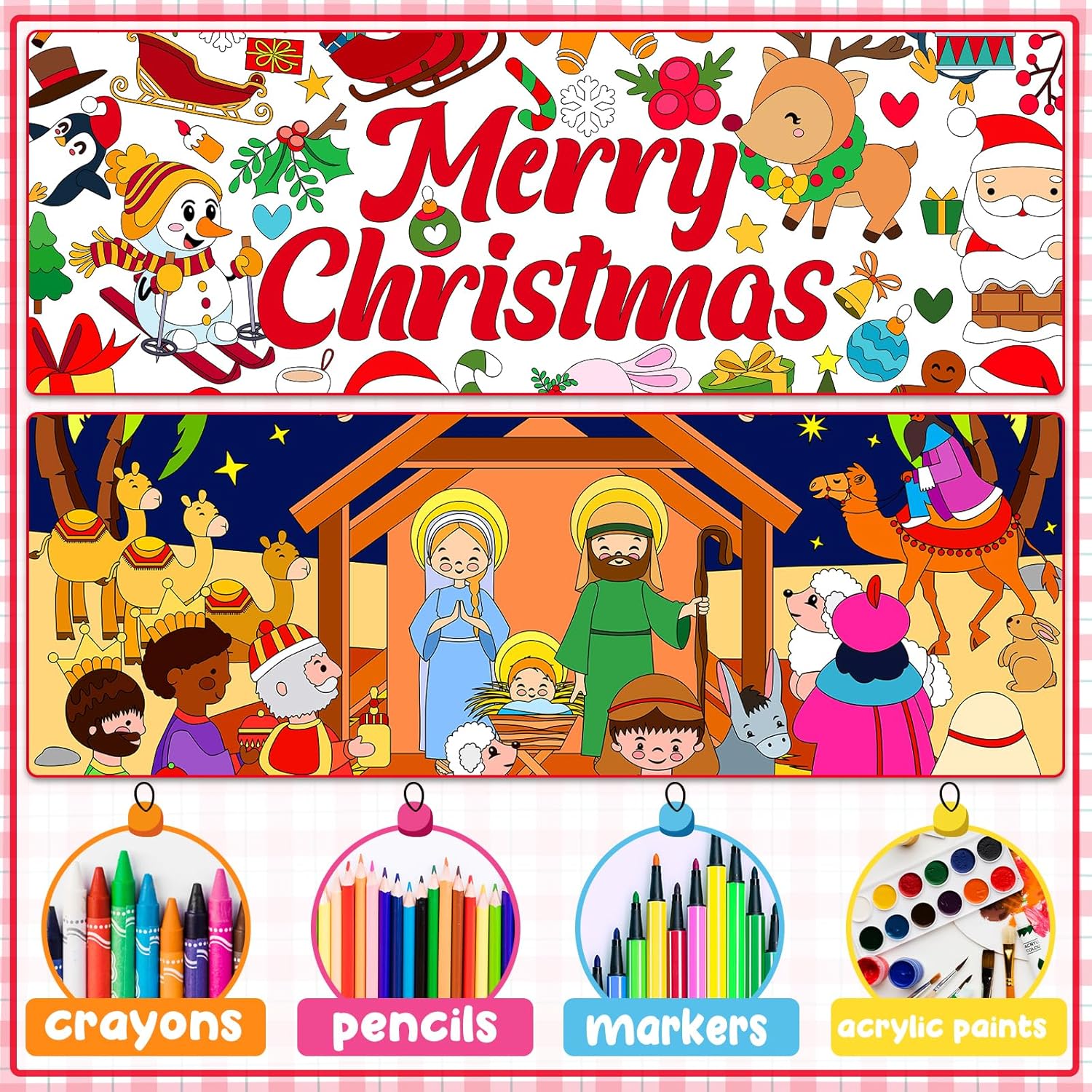 2Pack Giant Christmas Coloring Poster, Nativity Nepal | Ubuy