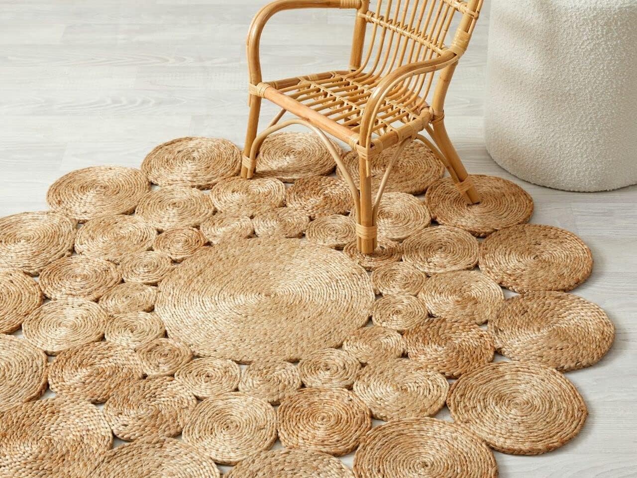 Amazon.com: GRUHUM Handwoven Jute Area Rug-3 feet Round- Natural Fiber ...