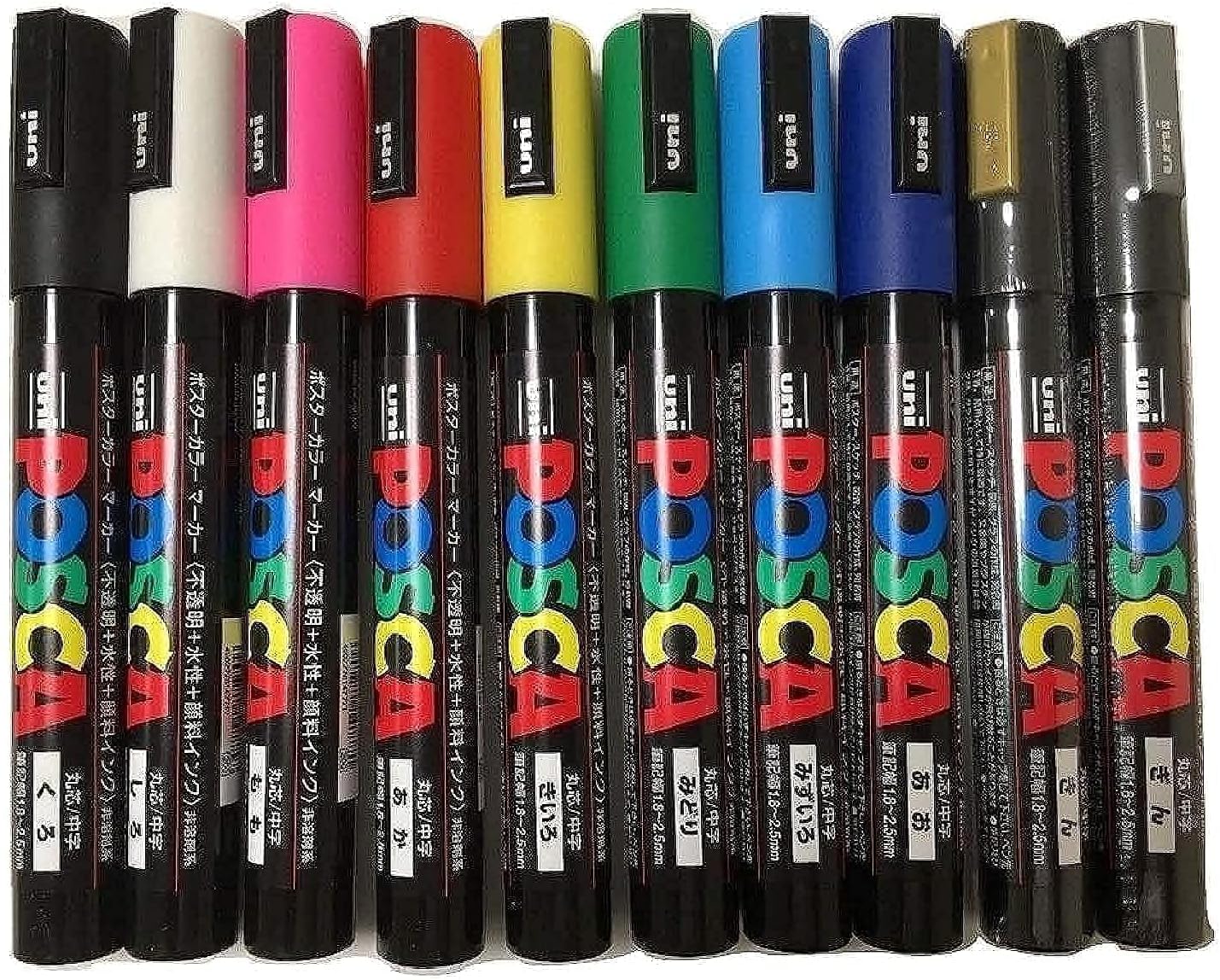 Posca Colouring - PC-5M - Pack of 10 Colours : Amazon.co.uk: Home & Kitchen