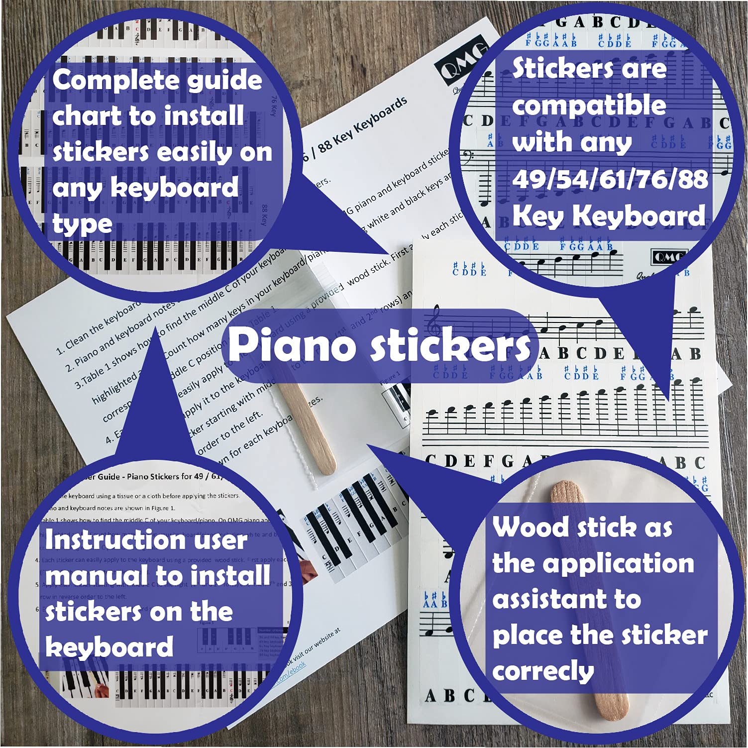 Snapklik.com : QMG Piano And Keyboard Stickers And Complete Piano Music ...