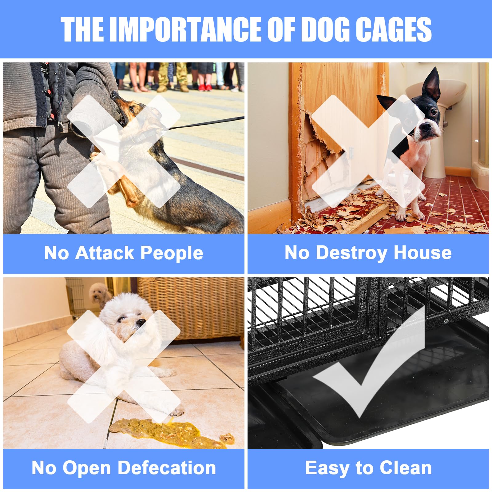 Snapklik.com : 37/25/33 Inch Dog Crate, Heavy Duty Metal Dog Kennel ...