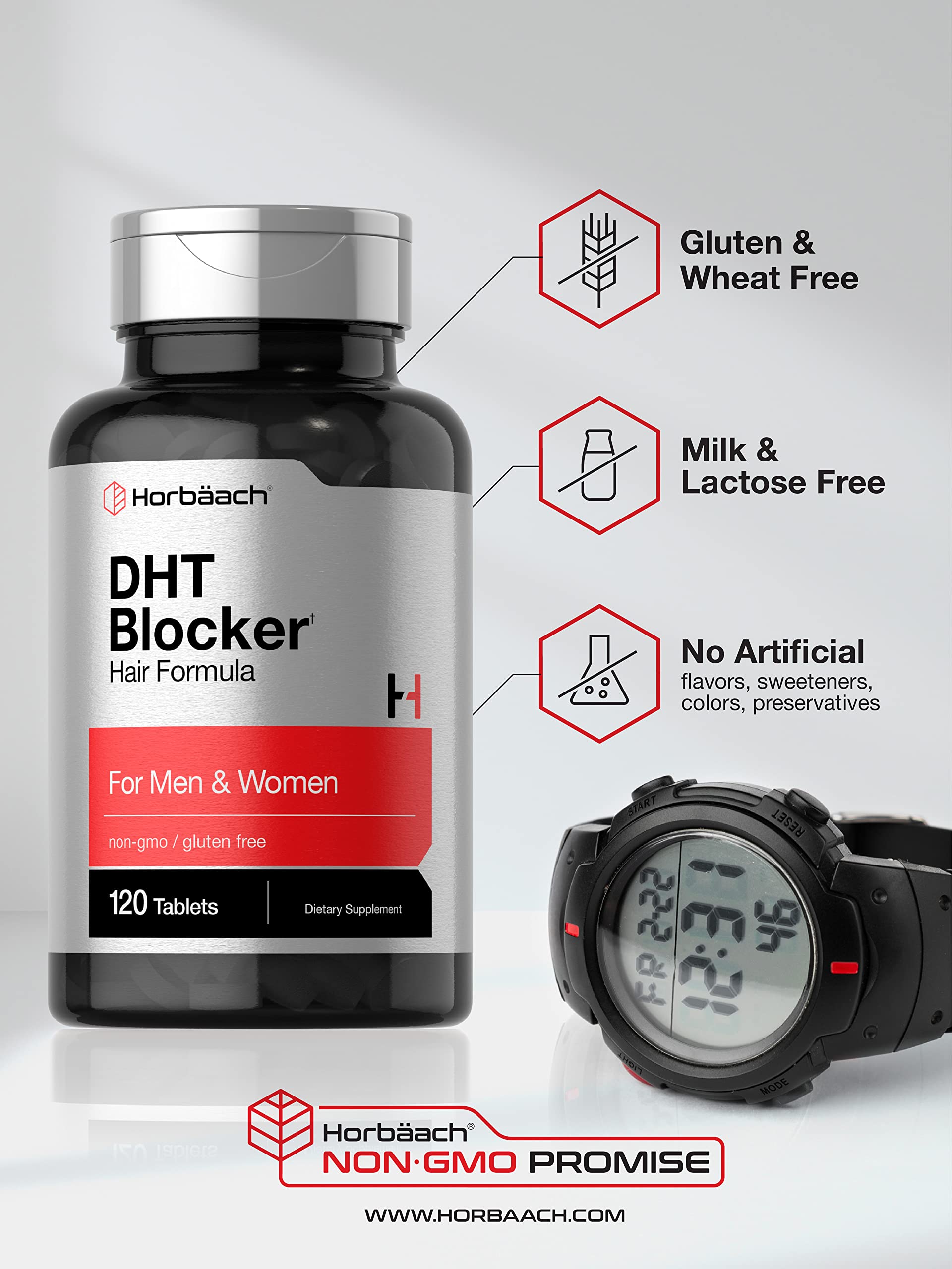 DHT Blocker | 120 Tablets | Non-GMO and Gluten Free Hair Formula Blend ...