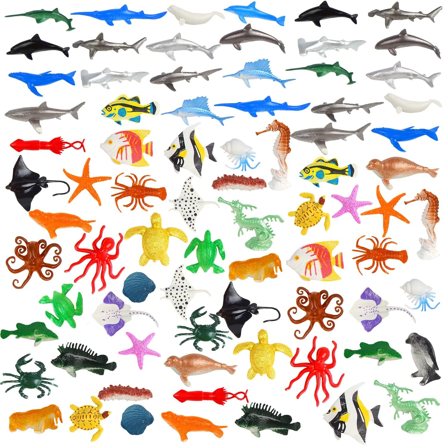 Amazon.com: Fun Express Plastic Sea Creatures, Bulk 90 Pack - Includes ...