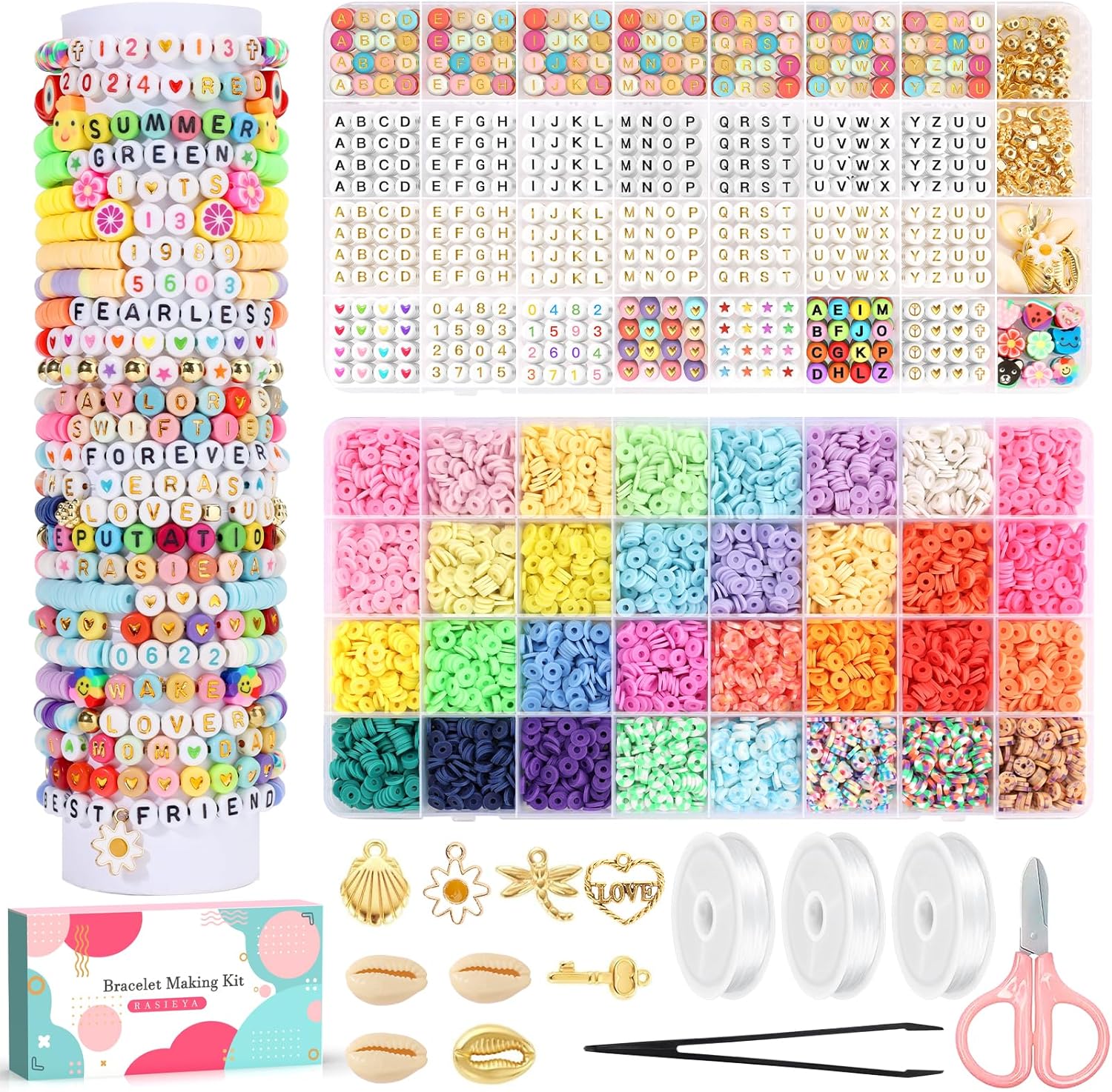 Amazon.com: 10220 Pcs Friendship Bracelet Making Kit with 32 Colors ...