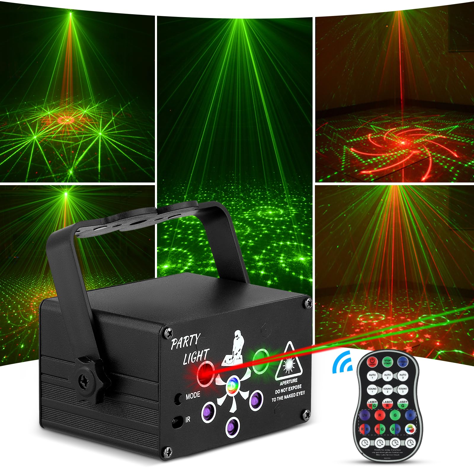 Disco Party Light with Remote Control, Dj Projector Music Controlled ...