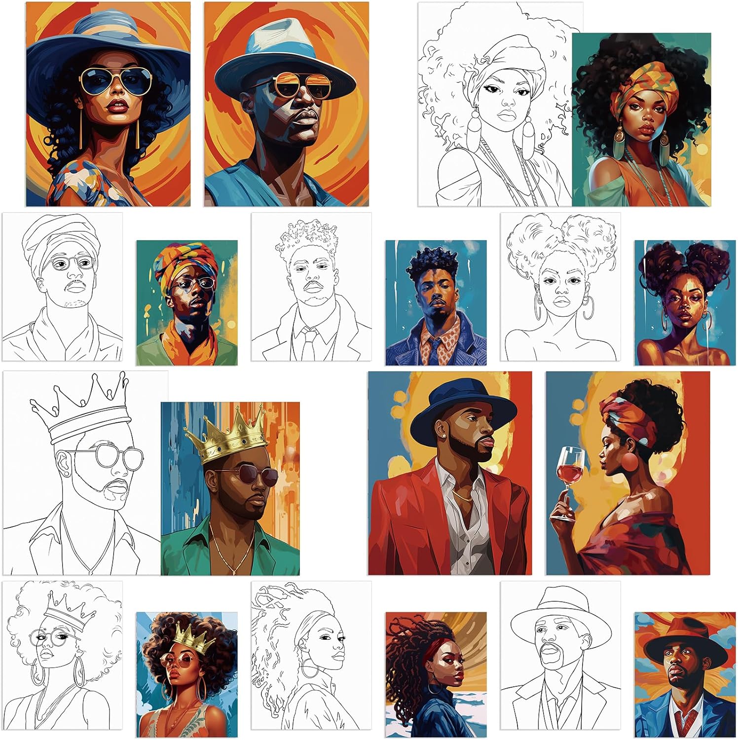 Amazon.com: Ctosree 12 Pcs Pre Drawn Canvas for Painting for Adults 8 ...