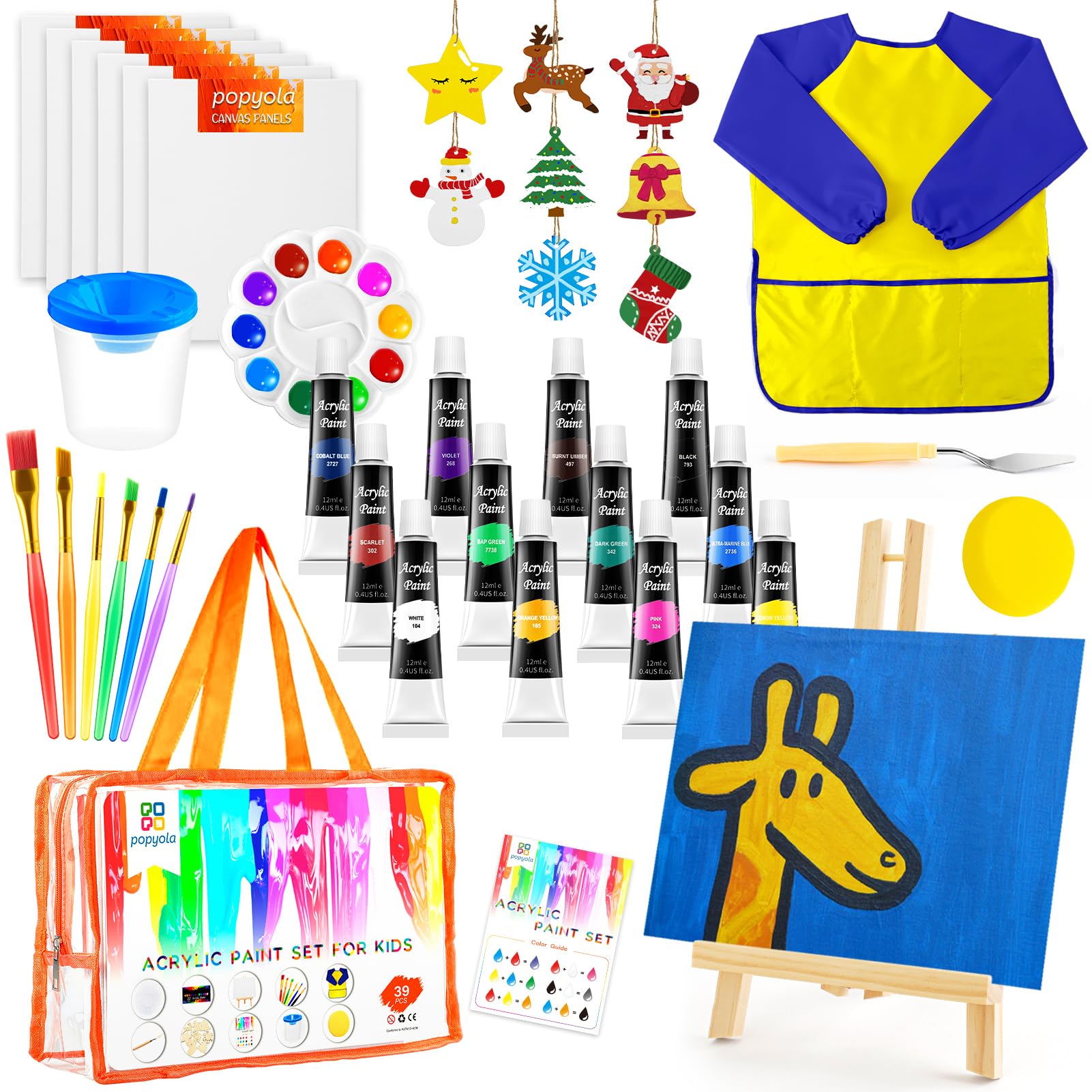 Amazon.com: POPYOLA Acrylic Paint Set for Kids, Non Toxic Kids Painting ...