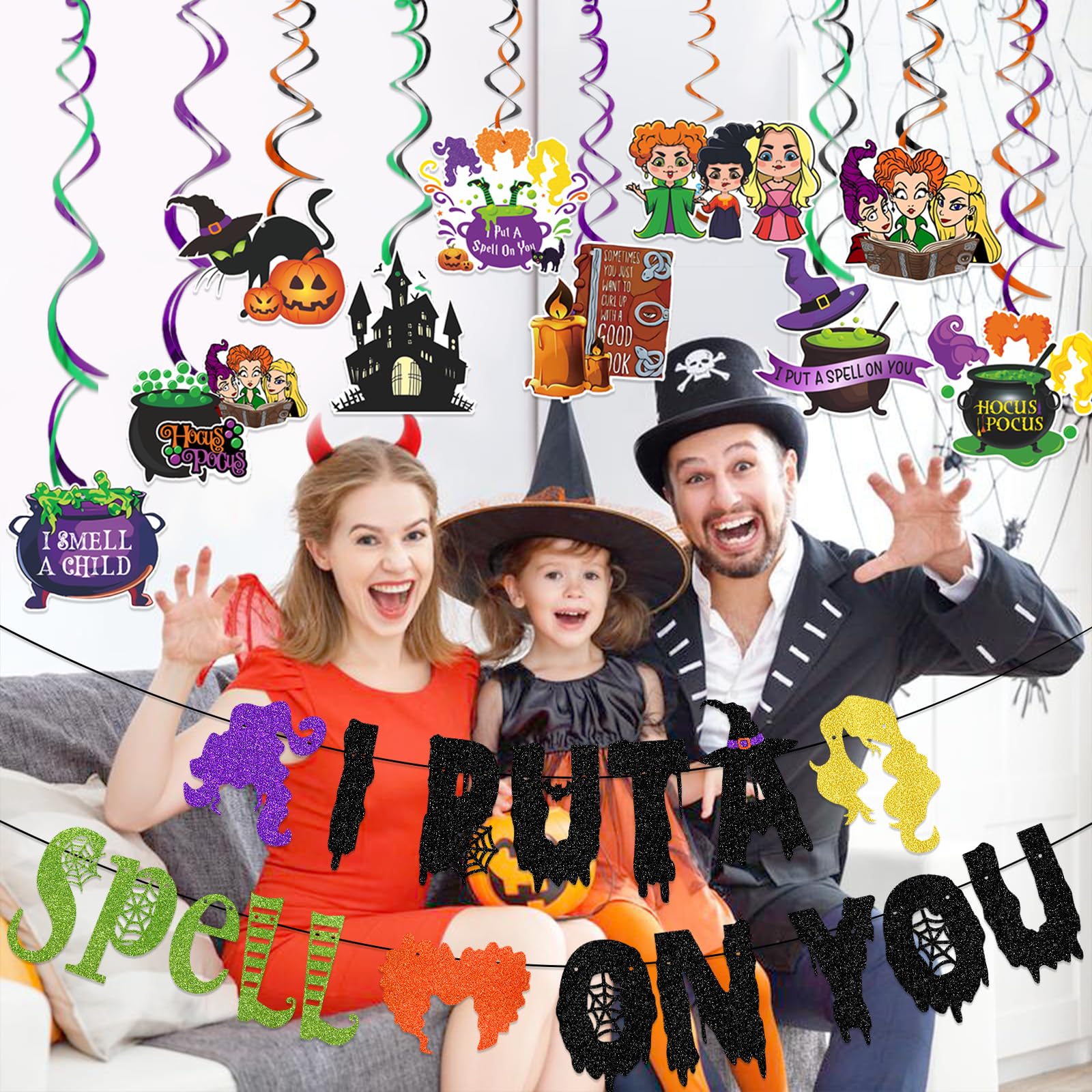 Hocus Pocus Party Decorations With Glitter Halloween Banner Set - I Put ...