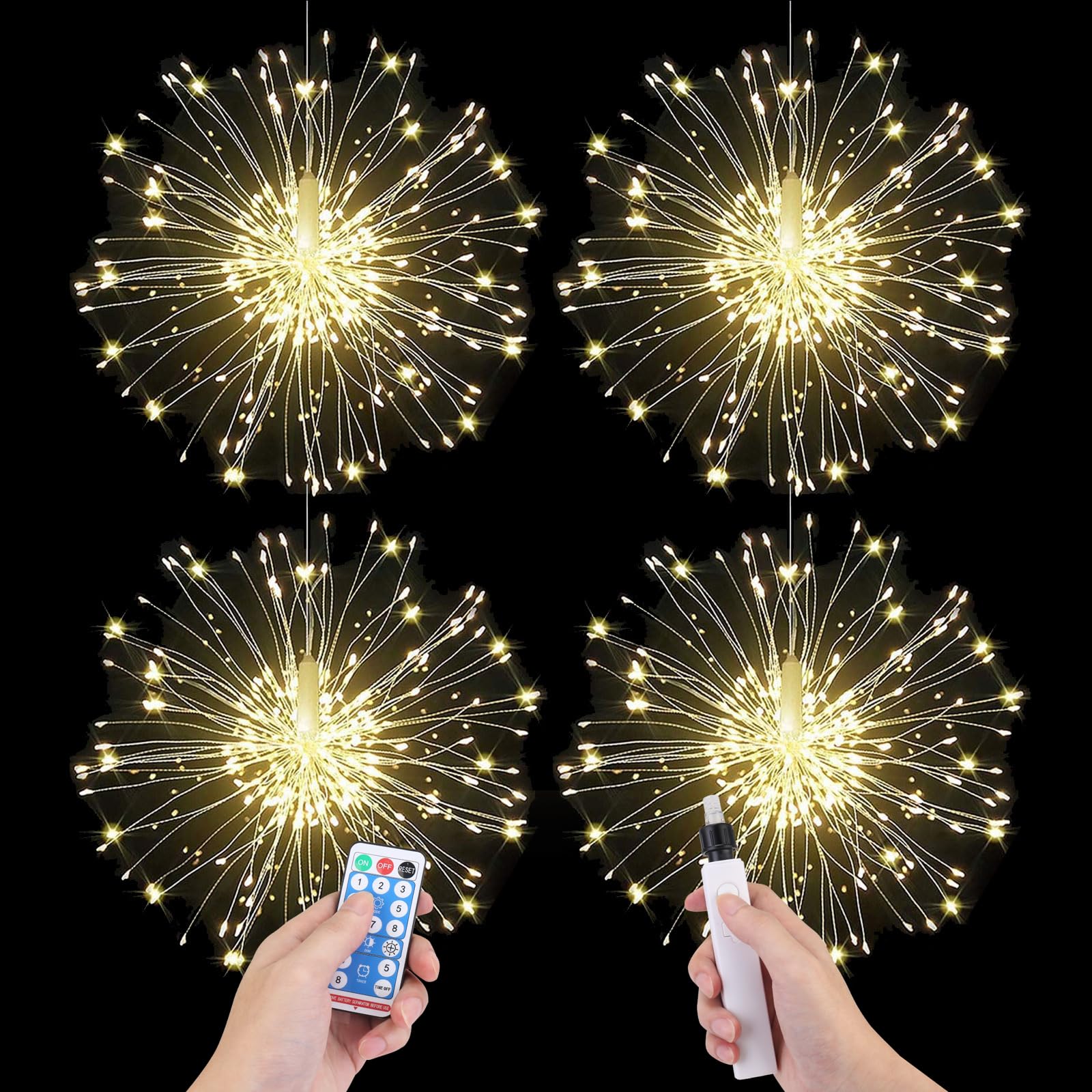 Amazon.com: 4 Pack Firework Lights, 8 Modes Rechargeable Battery ...
