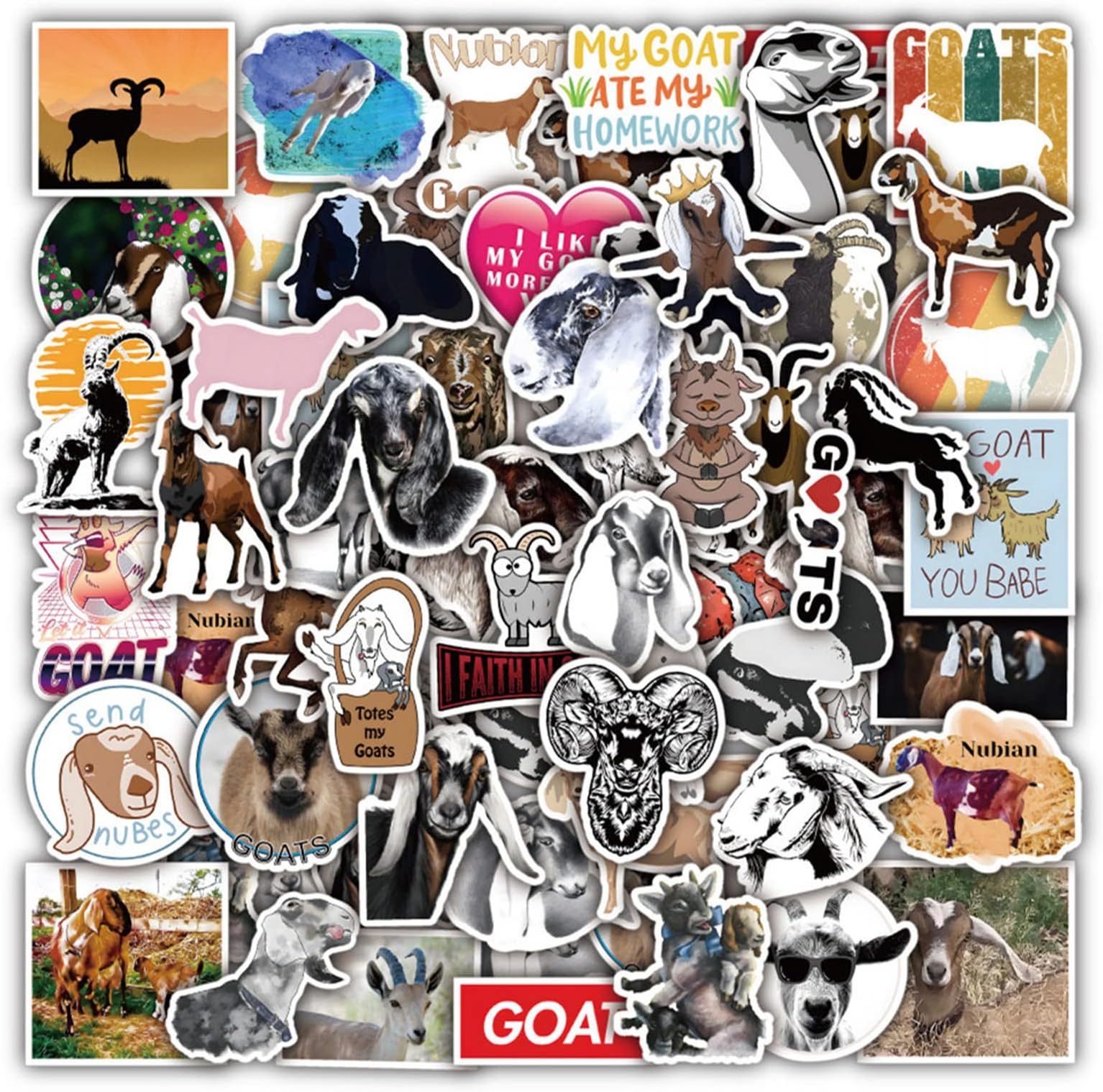 Amazon.com: WickedGoodz Funny Goat Decal - Farming Bumper Sticker ...