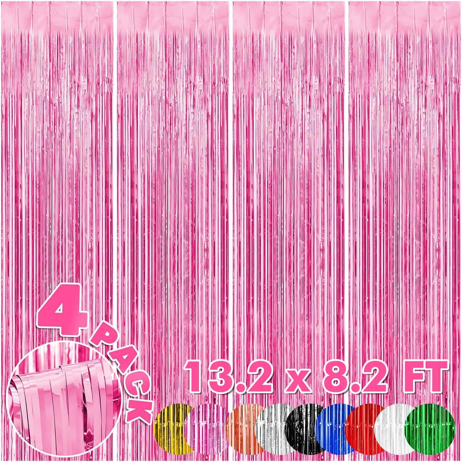 Amazon.com : 3 Pack Fringe Streamers Backdrop Curtains, Tinsel Backdrop ...