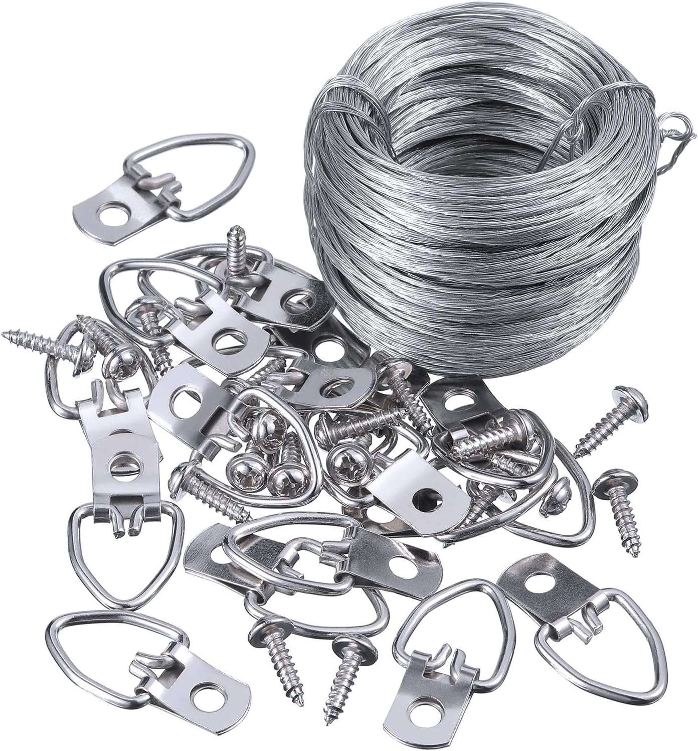 Jovitec Picture Hanging Kit 20 Pieces D-Ring Picture Hangers with ...