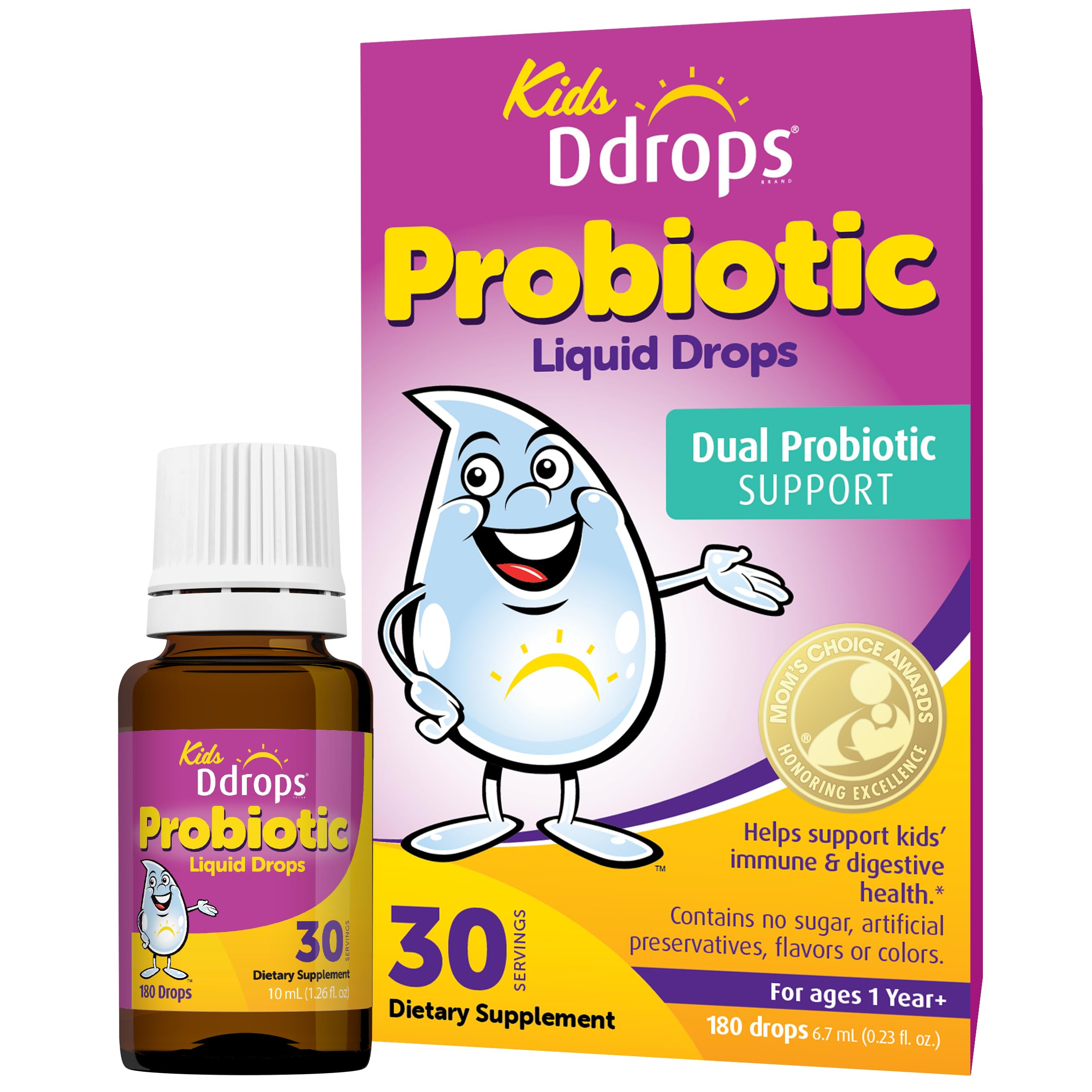 Amazon.com: Ddrops Kids Probiotic Liquid Drops, Dual Probiotic Support, Helps Support Kids ...