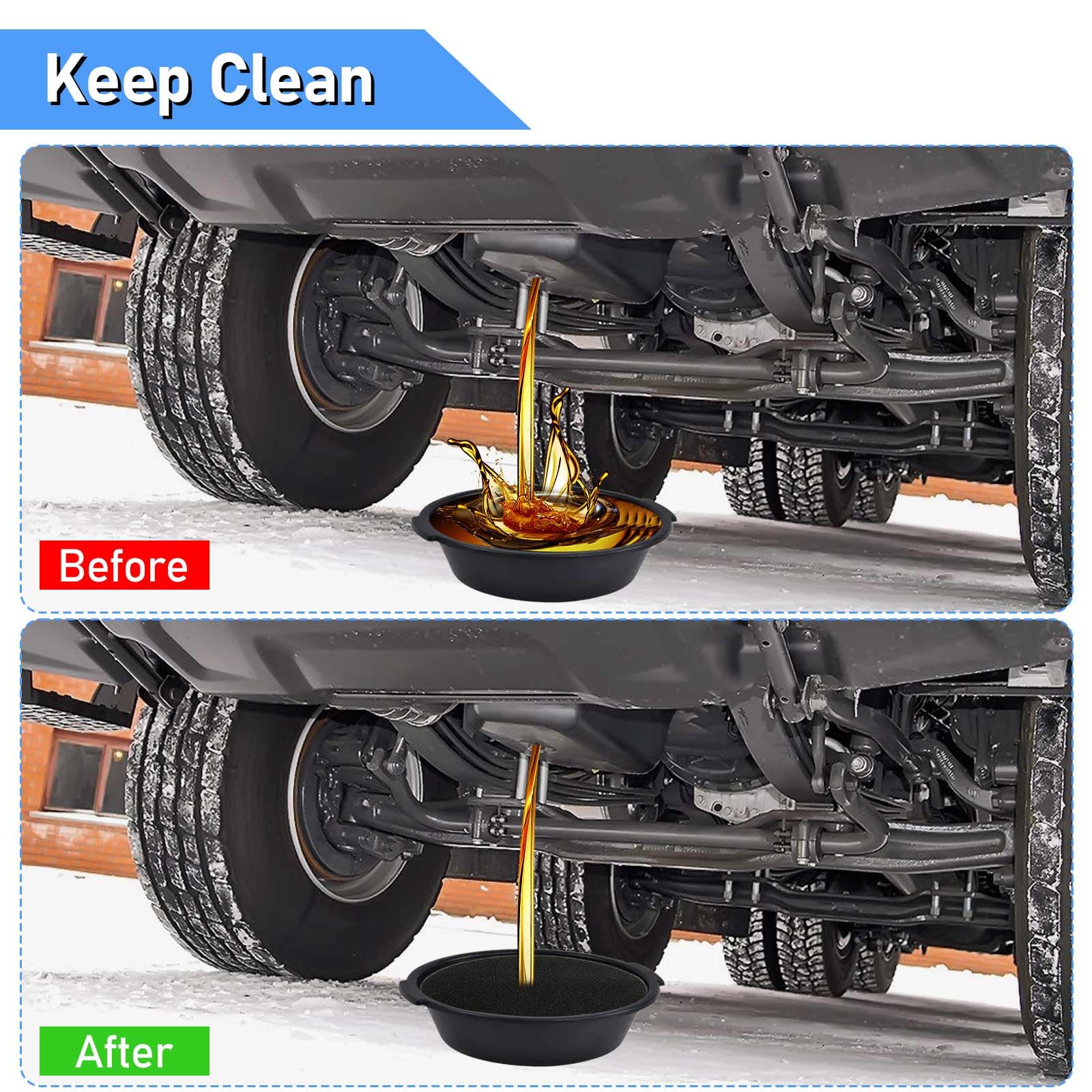 Snapklik.com : 4Pcs 15in Oil Drain Splash Pad,Black Round Heat ...