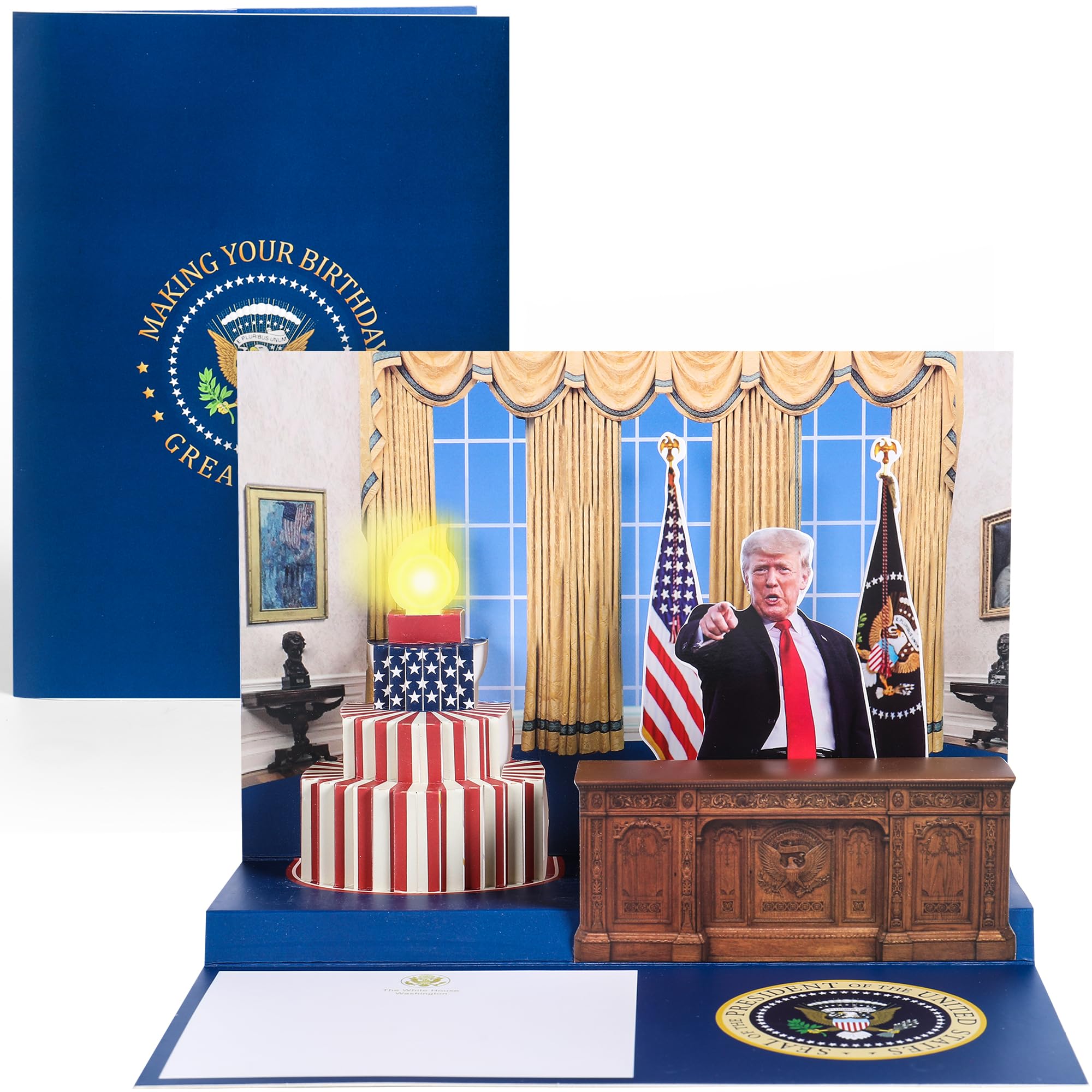 Buy Talking Trump Pop Up 3D Birthday card with Donald Trump Real Voice ...
