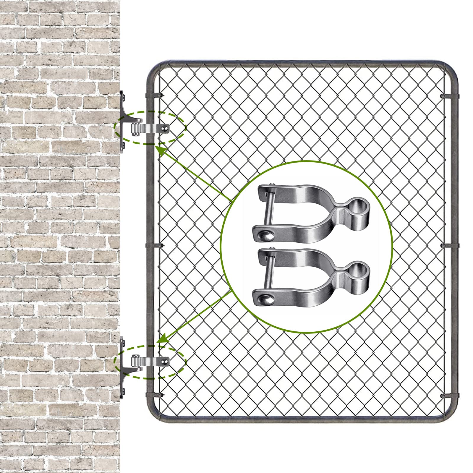 Snapklik.com : Insaga 304 Stainless Steel Chain Link Fence Gate Frame ...