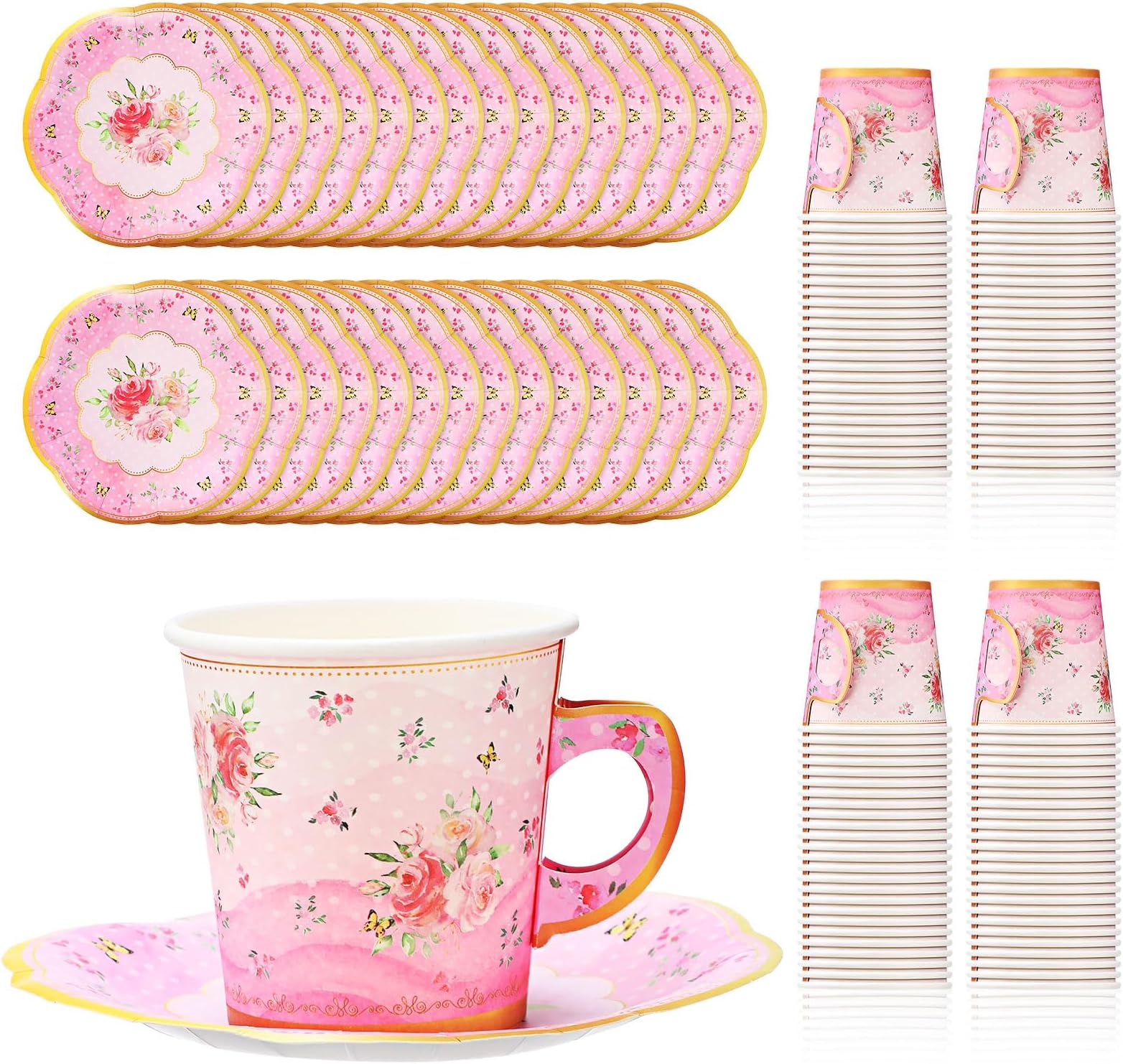 Amazon.com | Tioncy 100 Pcs Tea Party Decorations Include 50 Pieces 9 ...