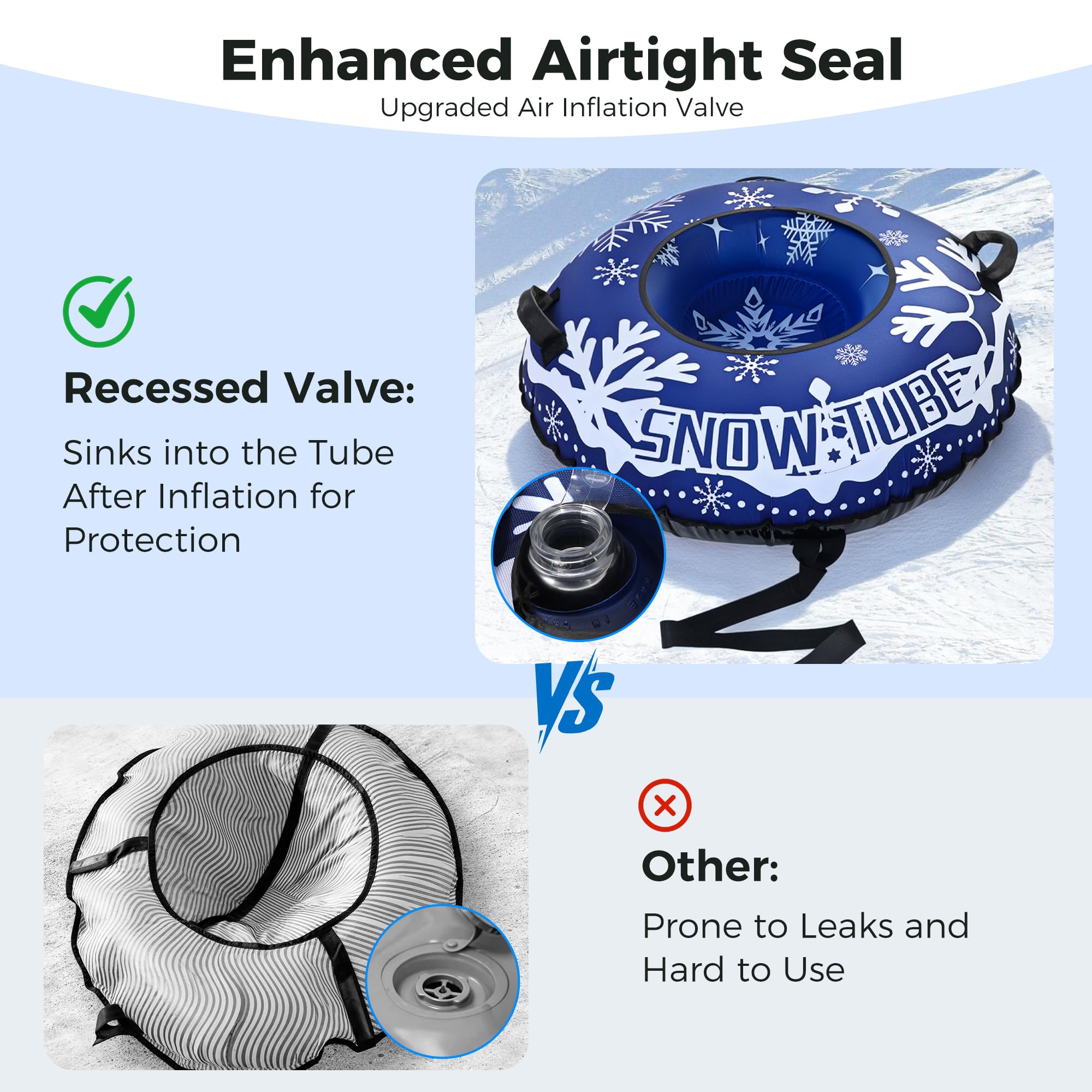 Snapklik.com : Heavy Duty 47-inch Snow Tube For Winter Sledding Durable ...