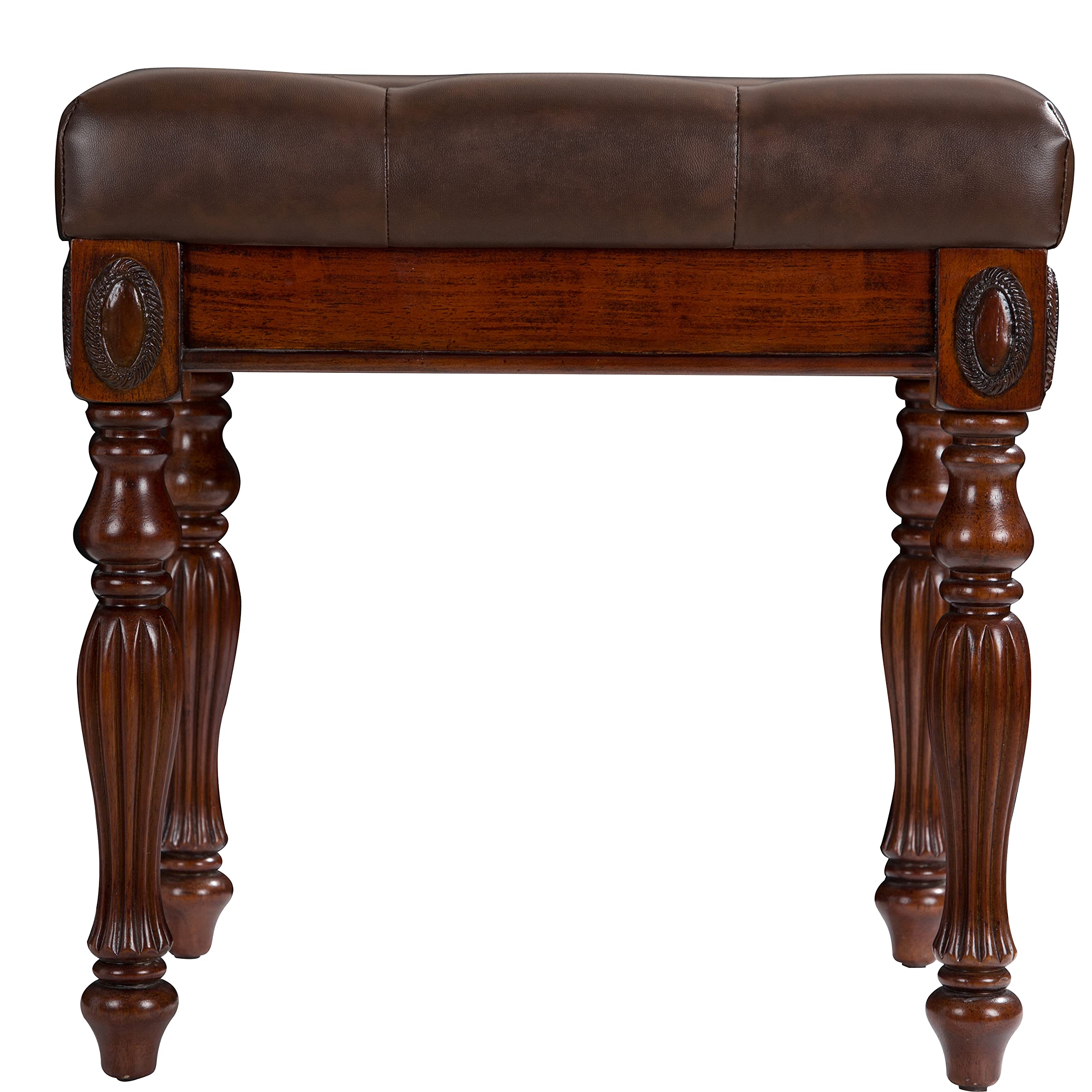 MODERION Solid Wood Vanity Bench Stool with Padded Cushion, Piano Bench ...