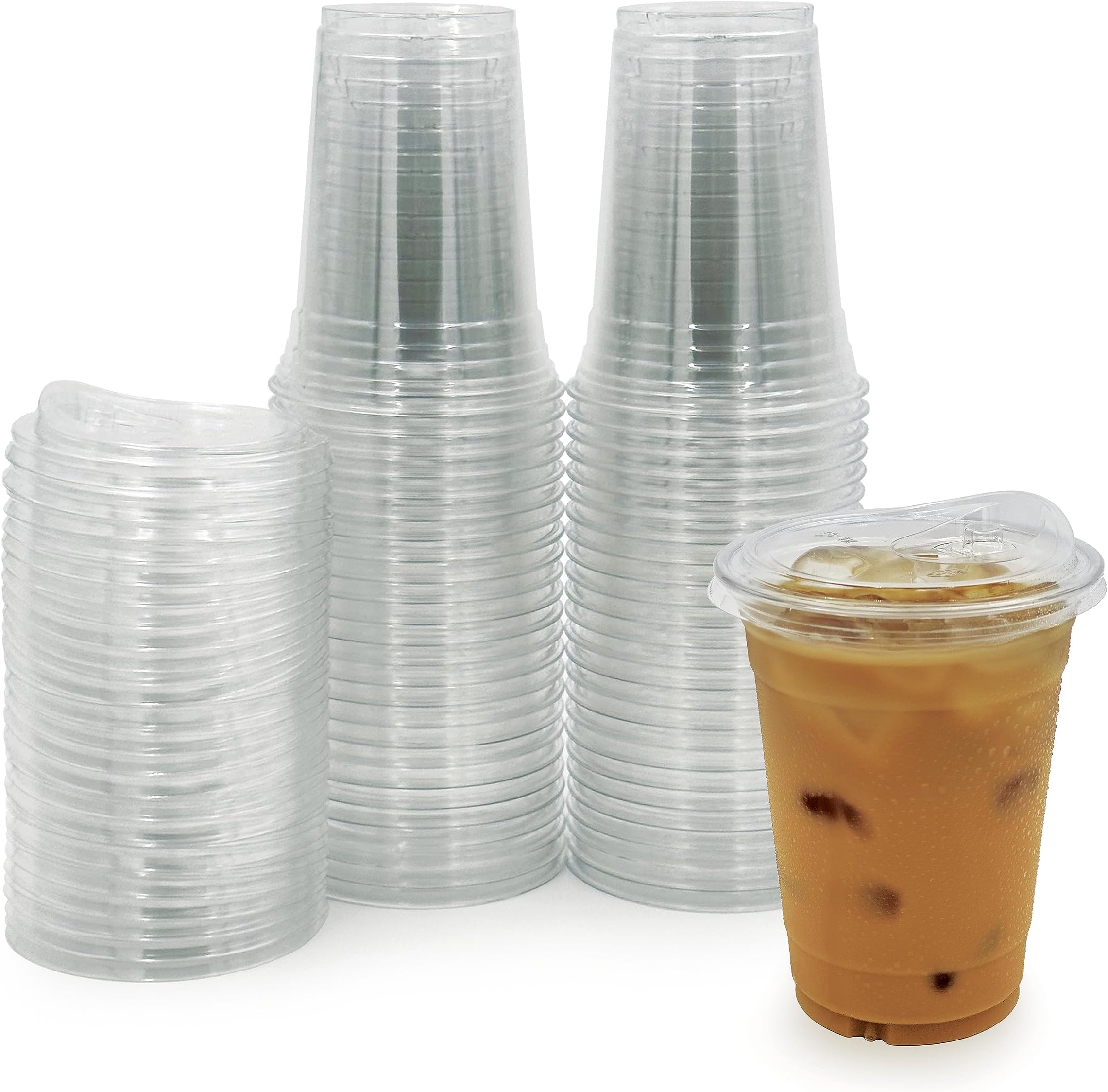 Amazon.com: JAYEEY 24 oz Disposable Clear Plastic Cups With Dome Lids ...