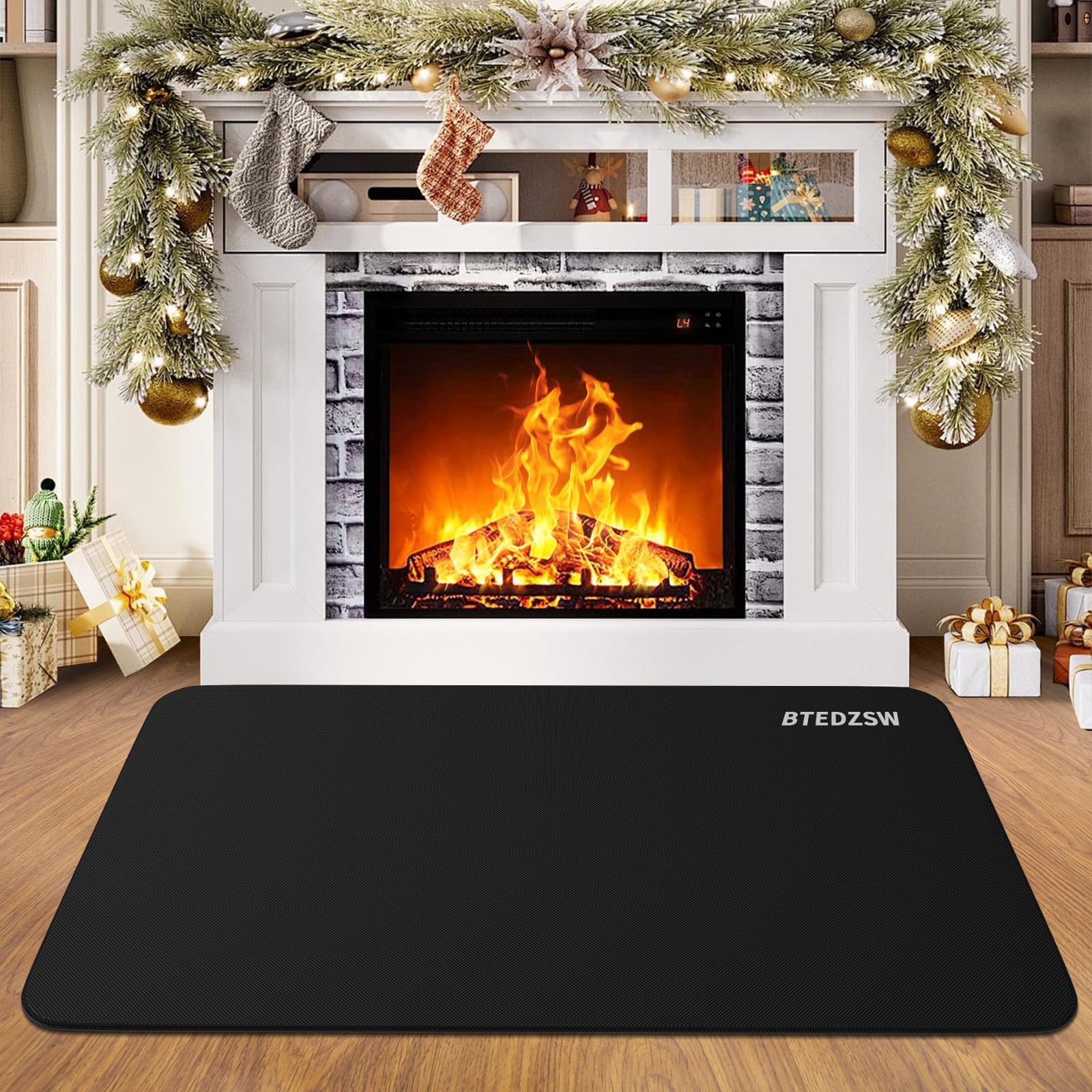 Amazon.com: Fireplace Rugs Fire Resistant - 24 X 36Inch Half Round Fire ...