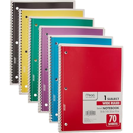 Amazon.com : Mead Spiral Notebook, 24 Pack of 1-Subject Wide Ruled ...