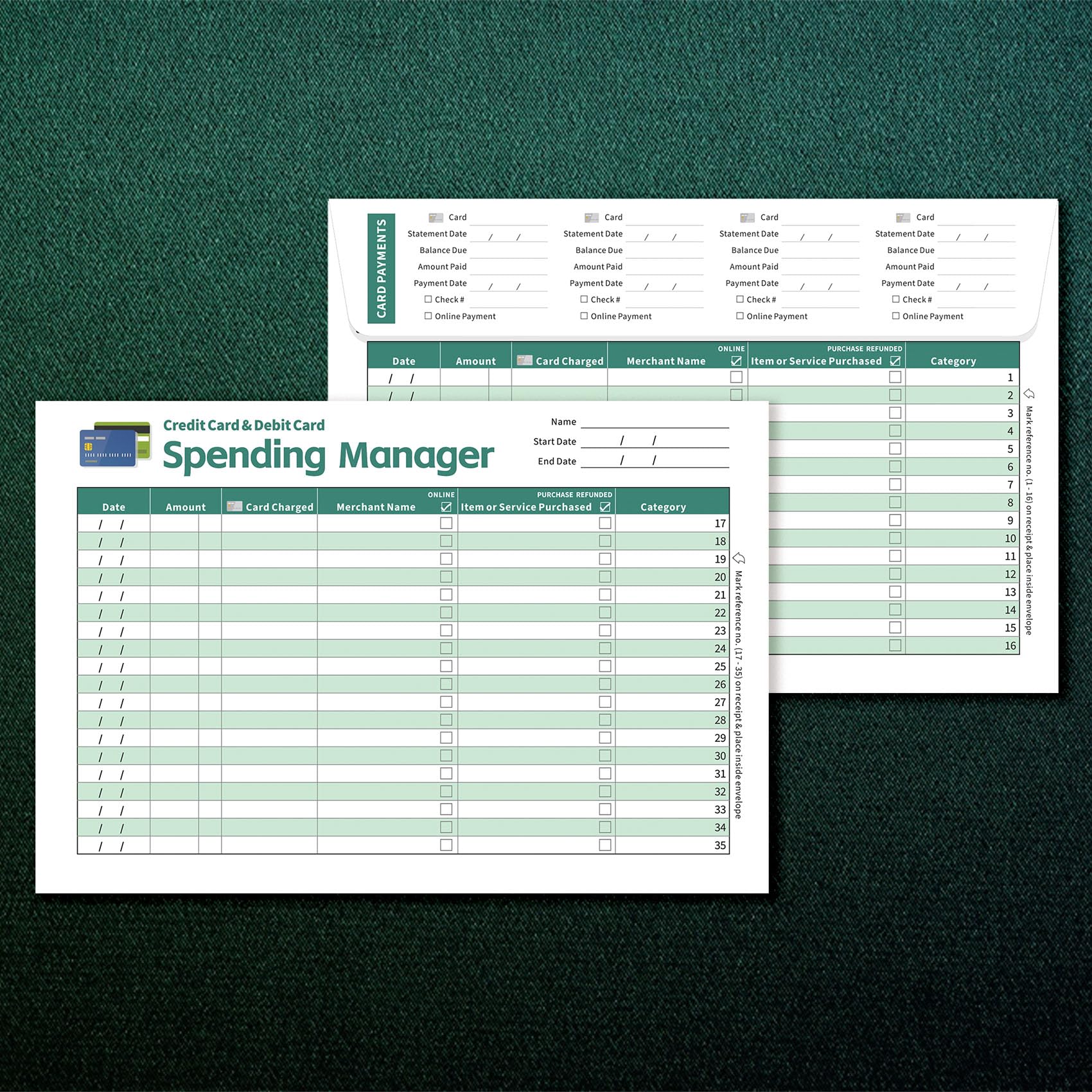 Amazon.com : Credit Card Receipt Organizer Envelope, Track Credit Card ...