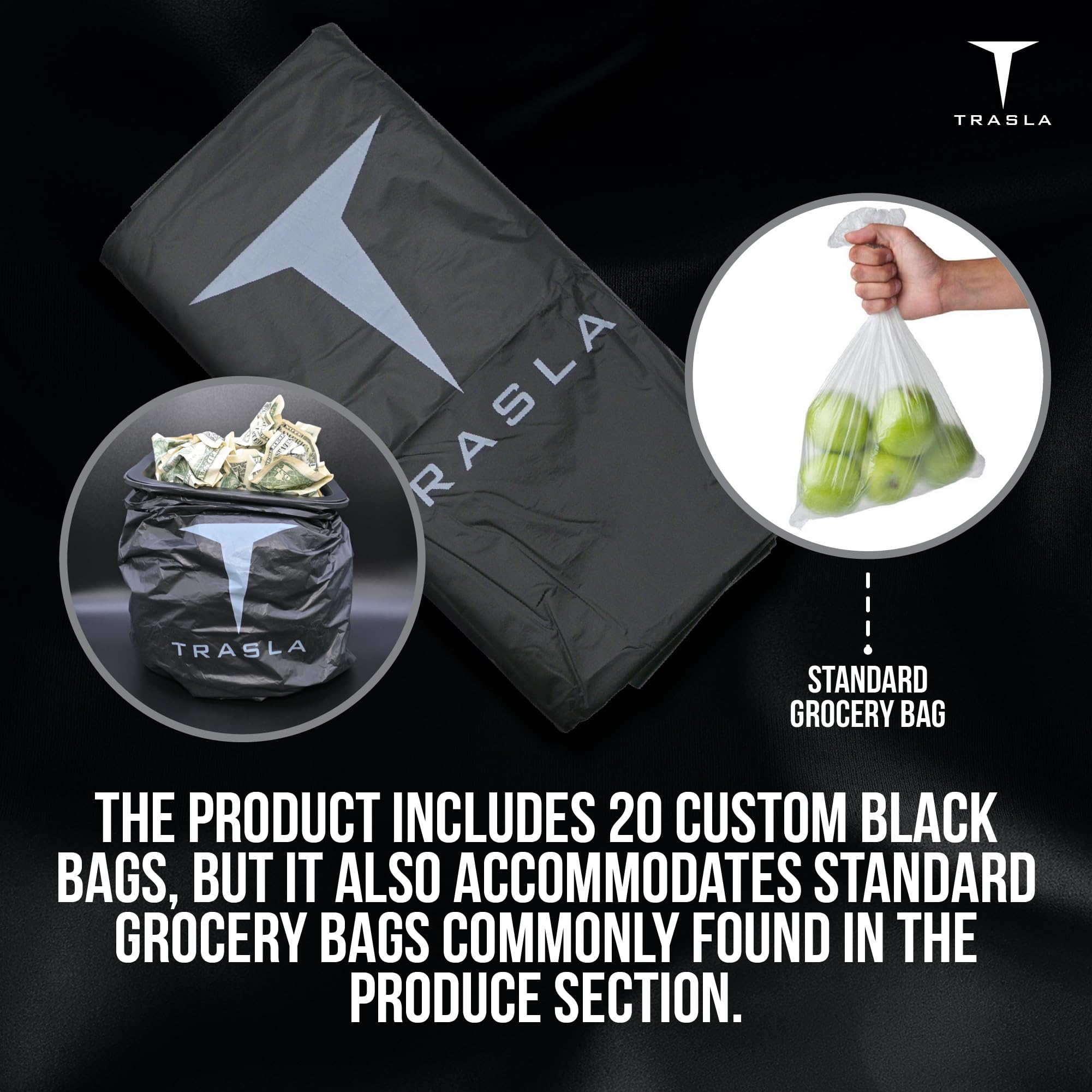 Snapklik.com : Trashla Model Y & 3 Car Trash Bag Holder